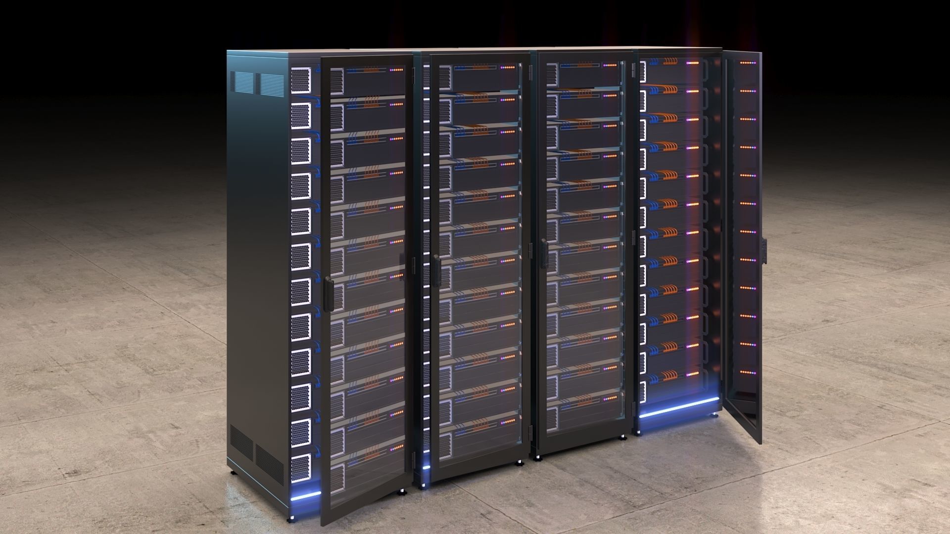 Server Room Racks 3D model | CGTrader