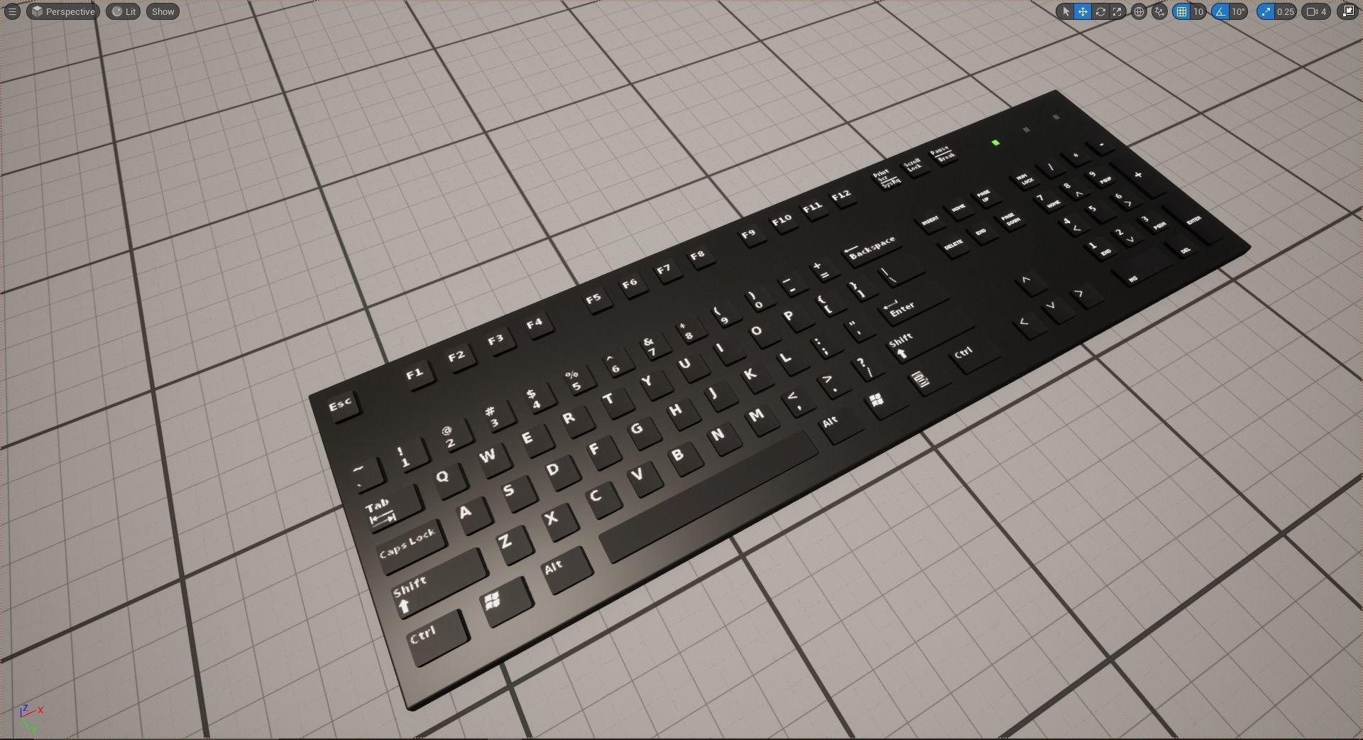 3D model Simple Slim Desktop Keyboard VR / AR / low-poly | CGTrader