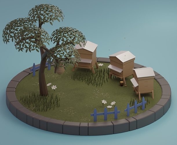 3D model Beehive VR / AR / low-poly | CGTrader