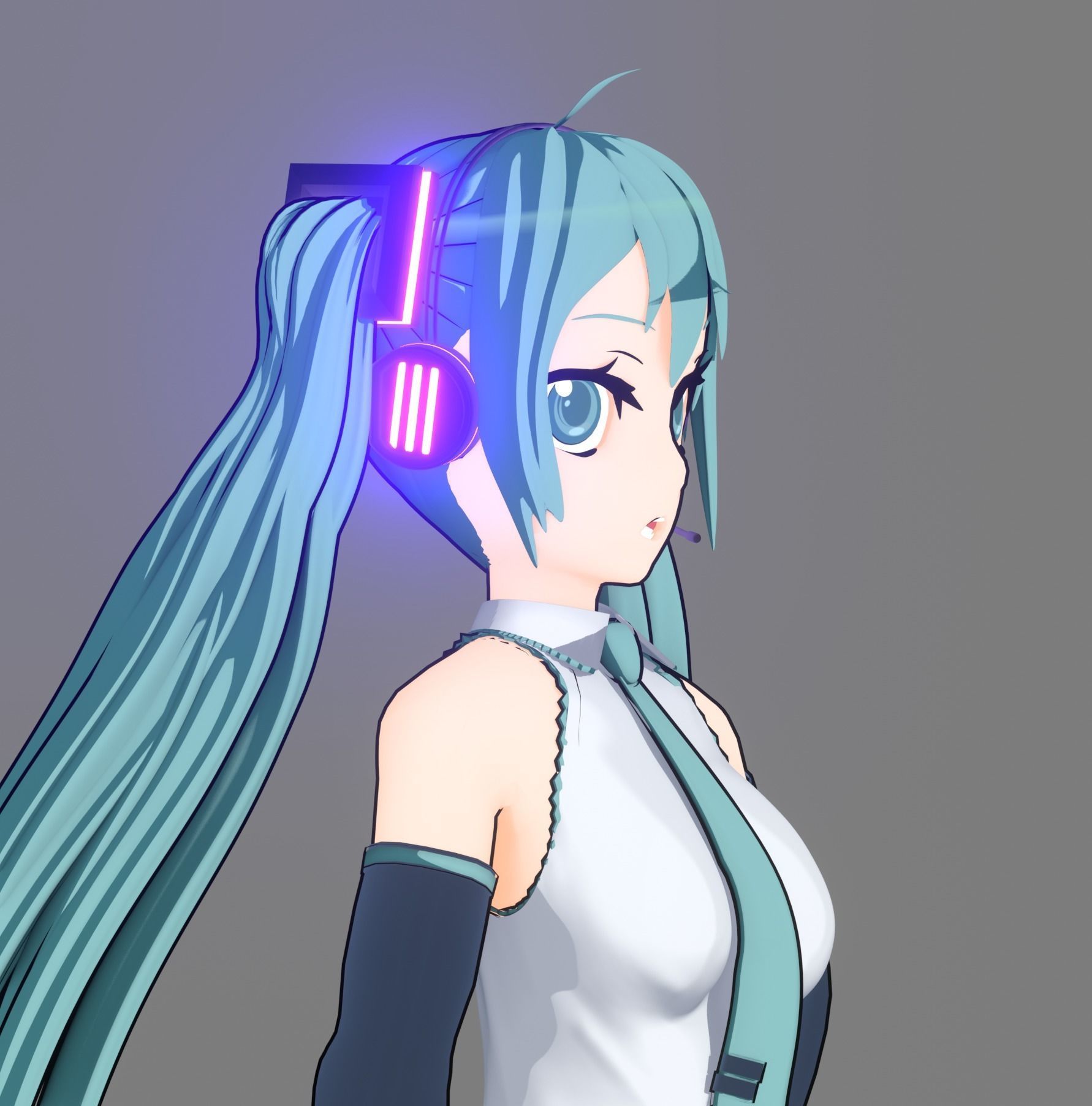 Hatsune miku 3D model rigged | CGTrader