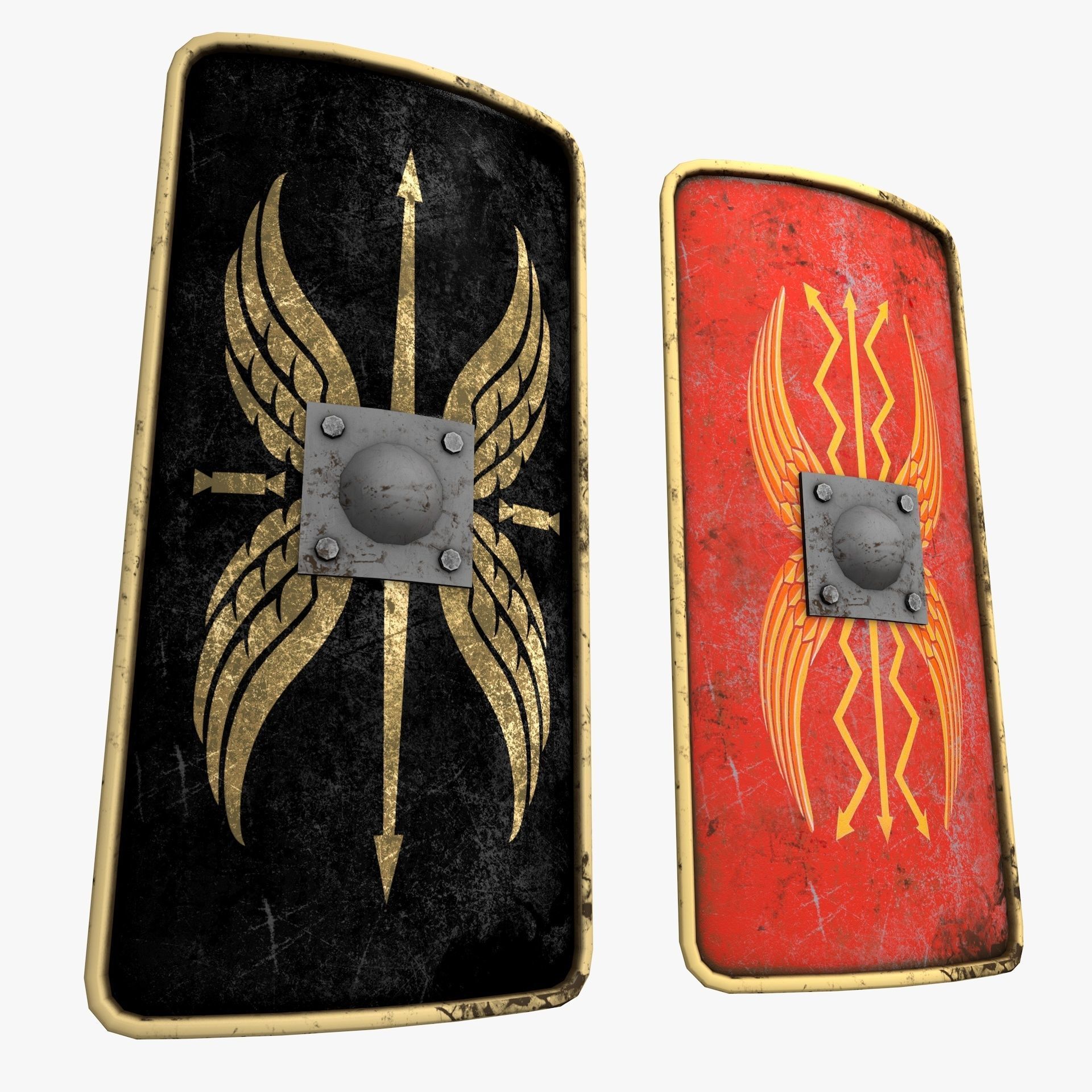 3D model Roman Shield Legionary Scutum Game Ready Low Poly VR / AR ...