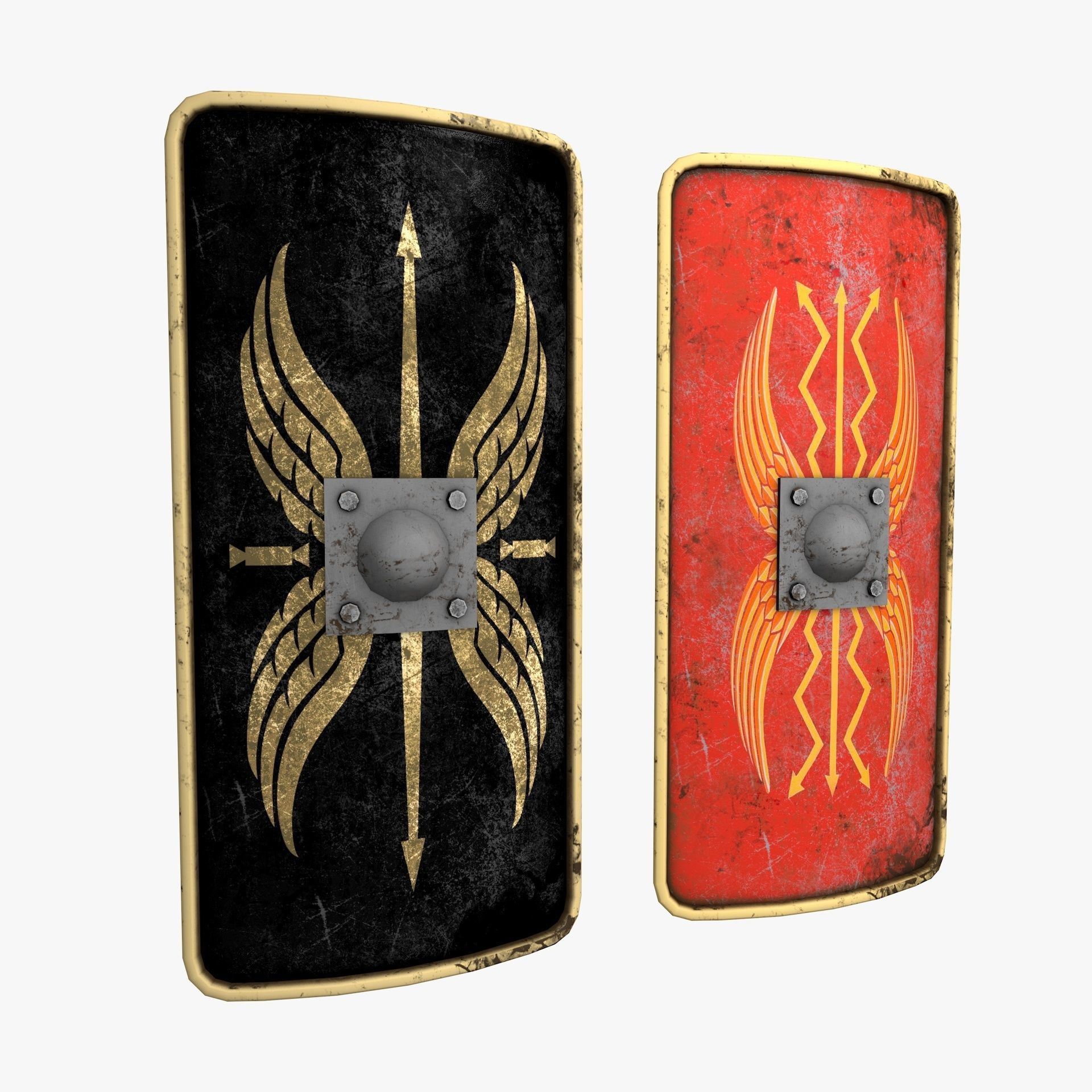 3D model Roman Shield Legionary Scutum Game Ready Low Poly VR / AR ...