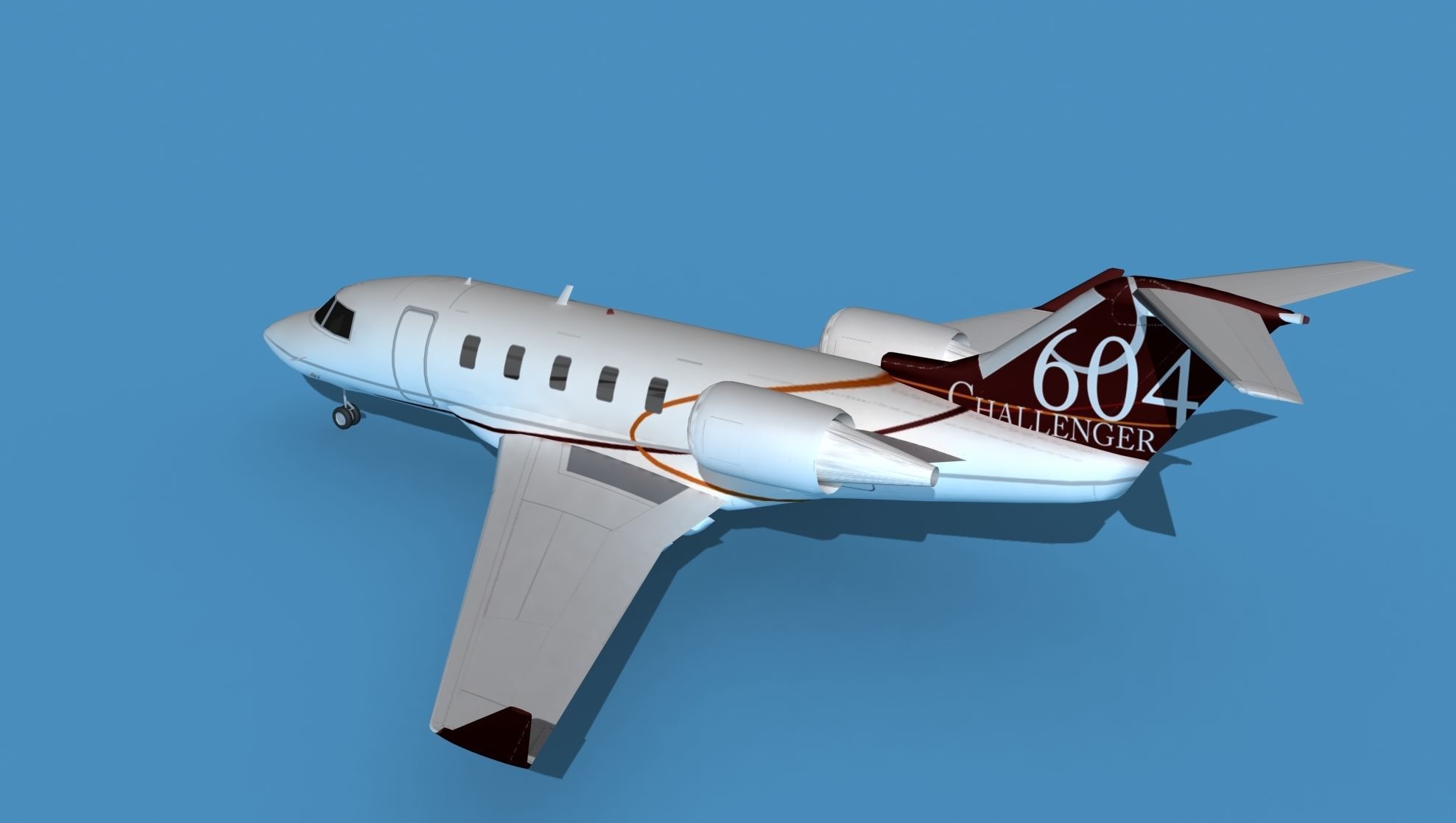 Bombardier CL-604 Challenger V01 3D model rigged | CGTrader
