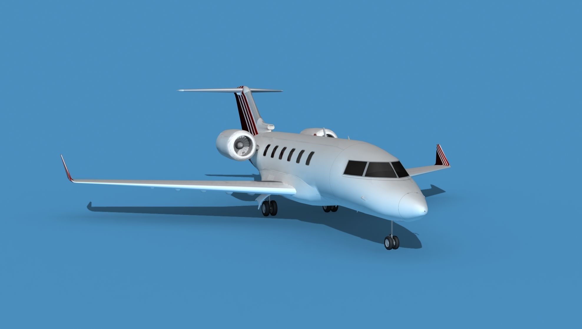 Bombardier CL-604 Challenger V03 3D model rigged | CGTrader