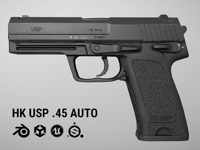 3D model HK USP 45 Auto VR / AR / low-poly | CGTrader