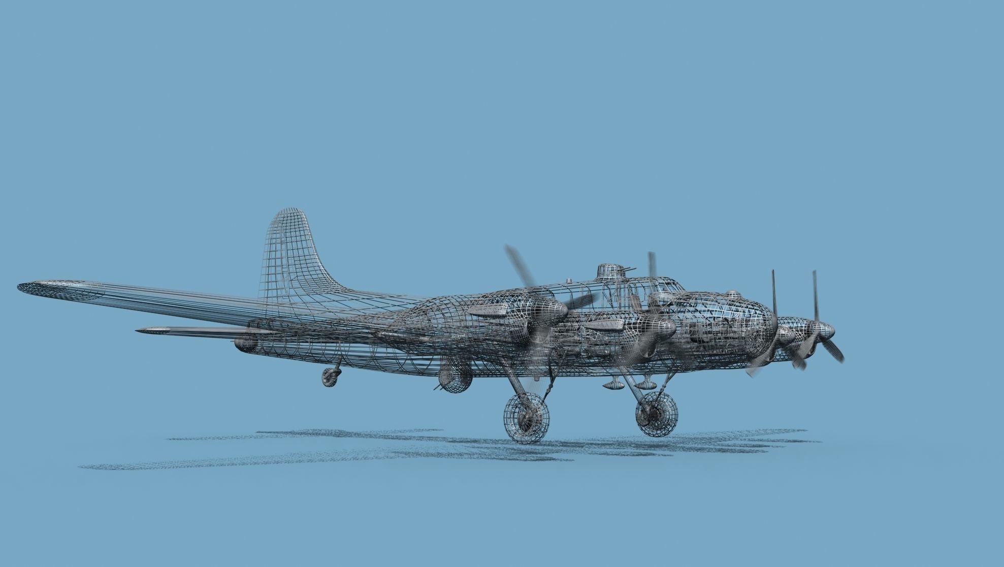 Boeing B-38A Flying Fortress II HP V01 3D model rigged | CGTrader