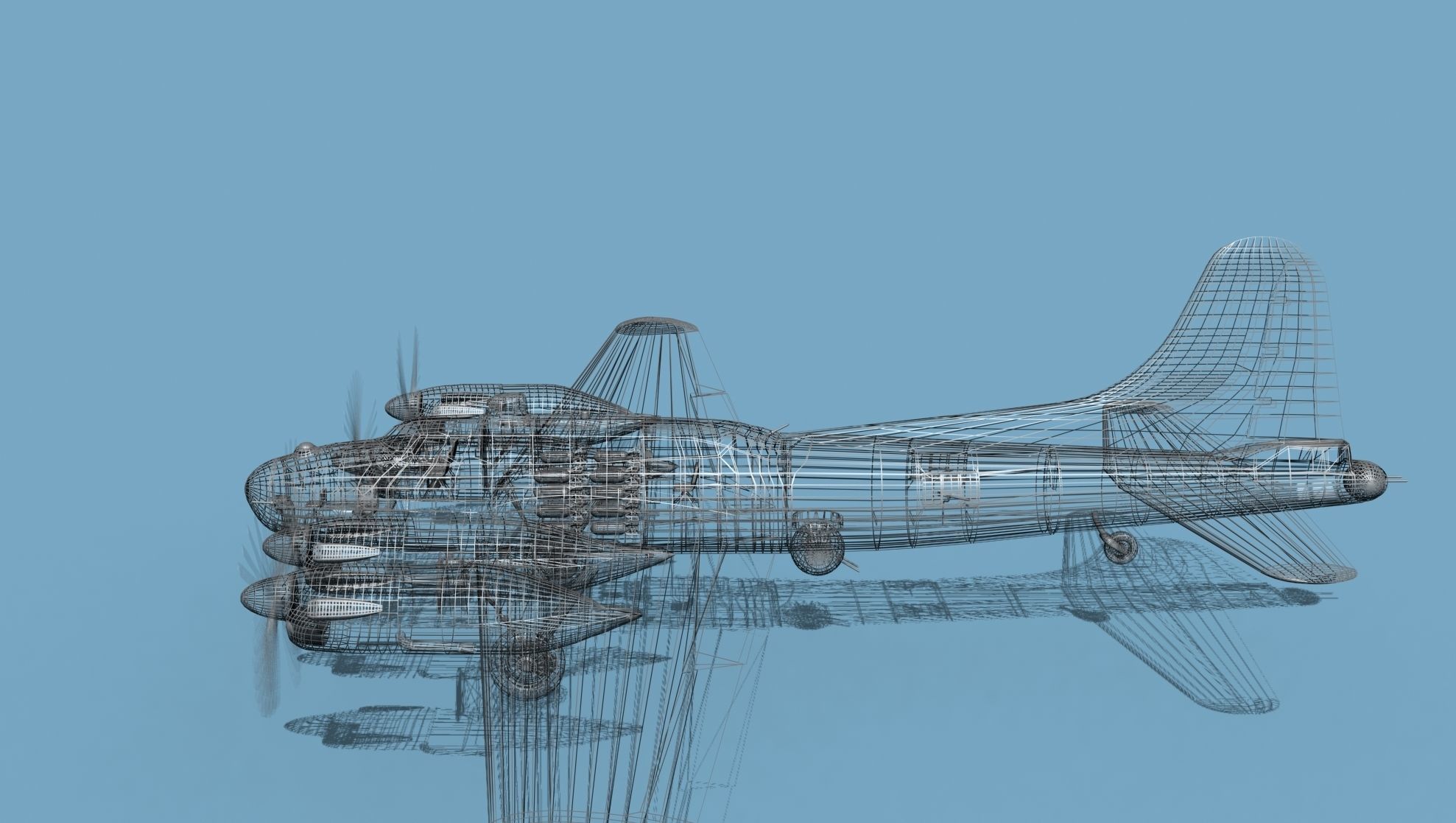 Boeing B-38A Flying Fortress II HP V02 3D model rigged | CGTrader