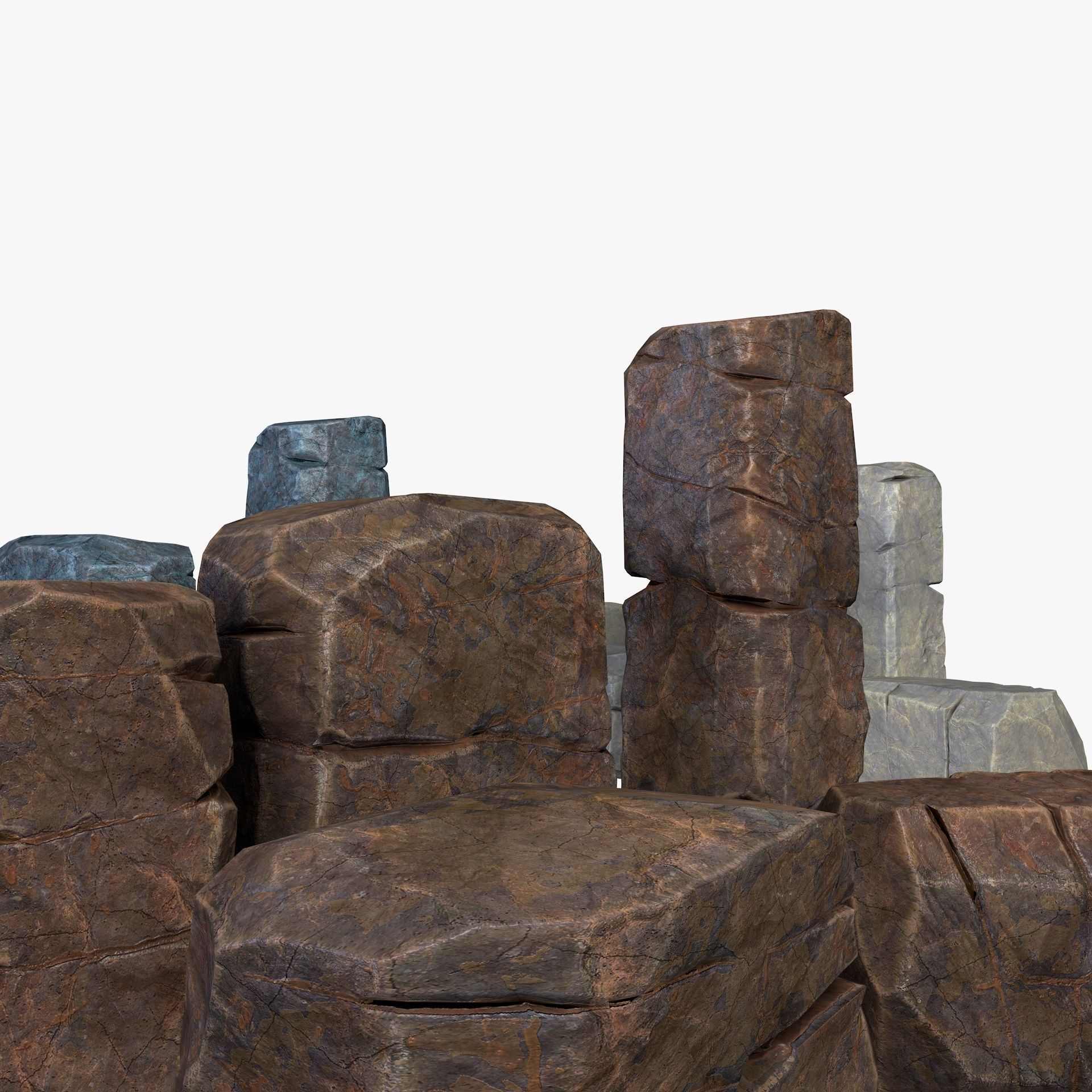 3D model Rusty Rocks Stones Collection Pack VR / AR / low-poly | CGTrader