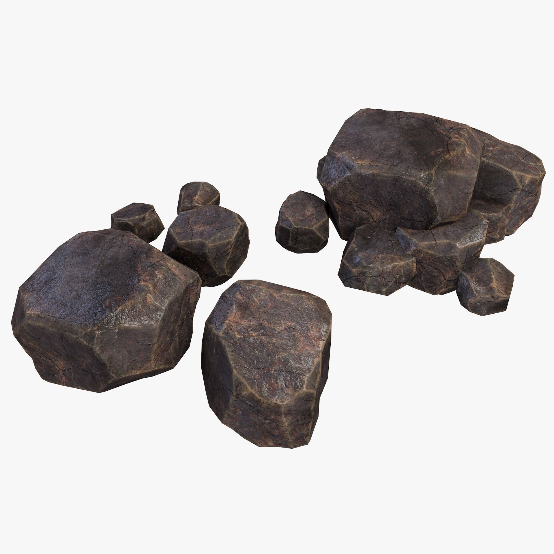 3D model Rusty Rocks Stones Collection Pack VR / AR / low-poly | CGTrader