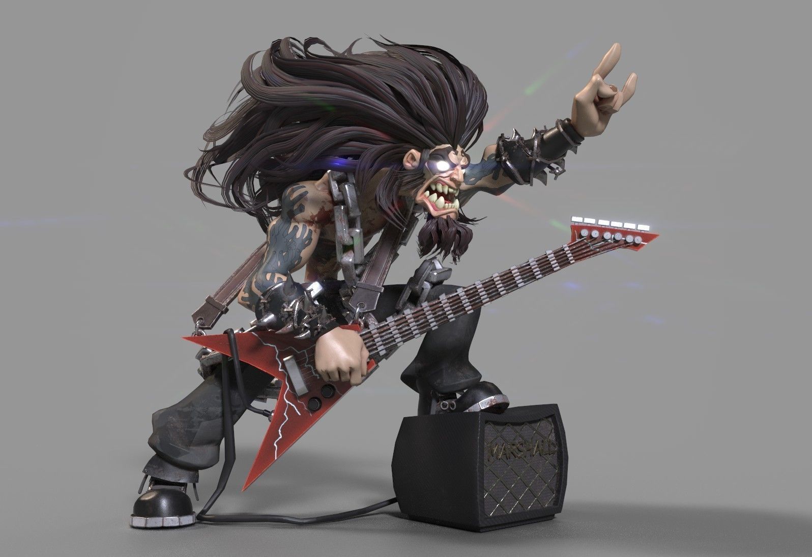 3D model Rocker action figure with guitar VR / AR / low-poly | CGTrader
