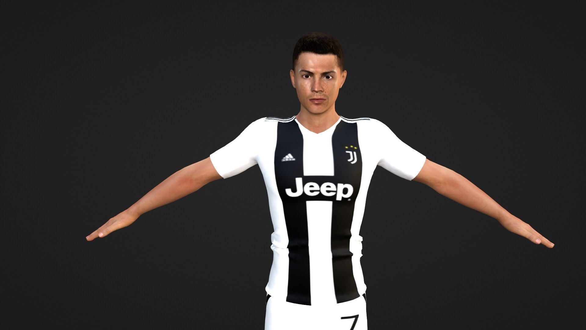 3D model Cristiano Ronaldo - Juventus - Two Models VR / AR / low-poly ...
