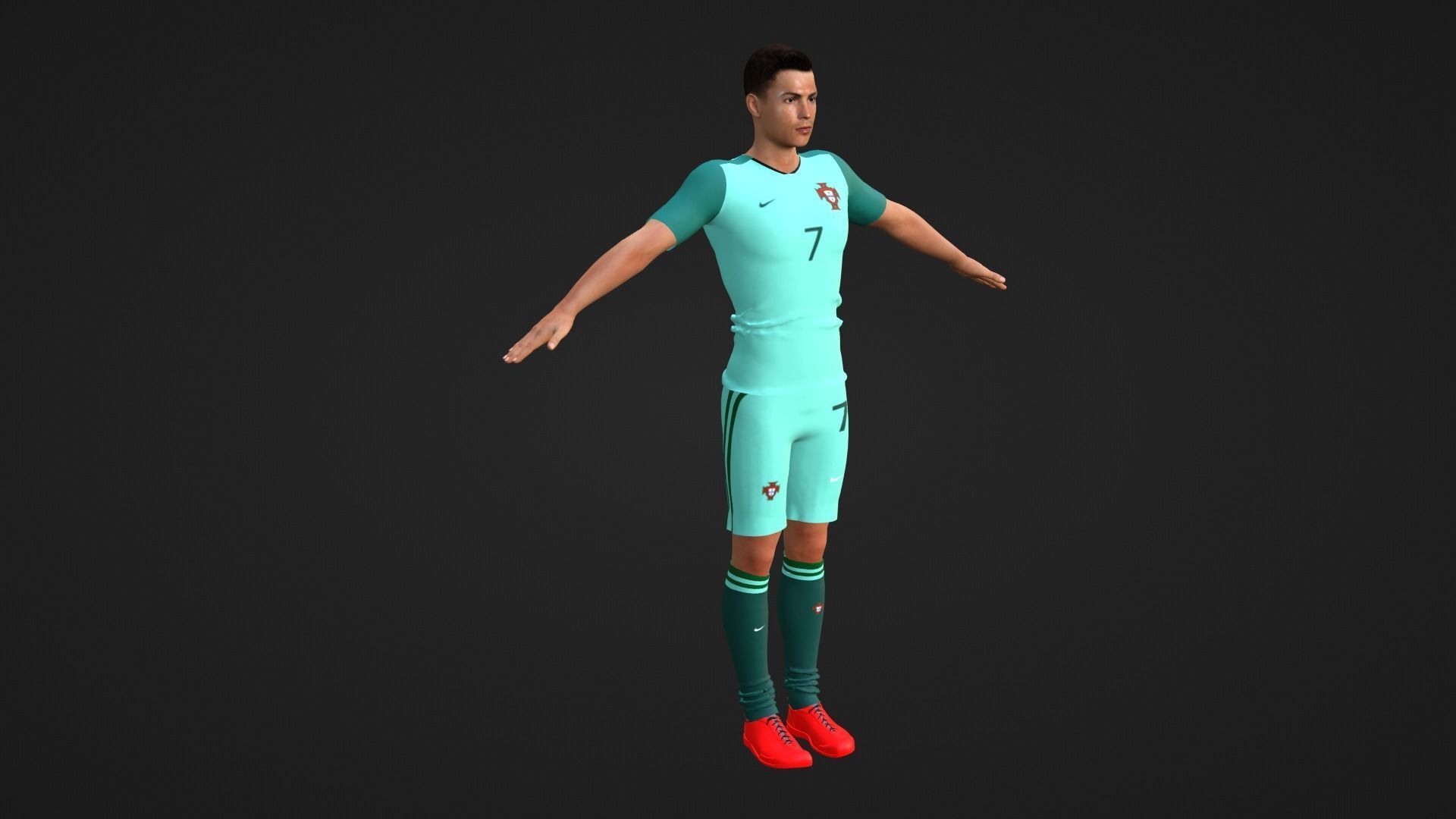 3D model Cristiano Ronaldo - Portugal - Two Models VR / AR / low-poly ...