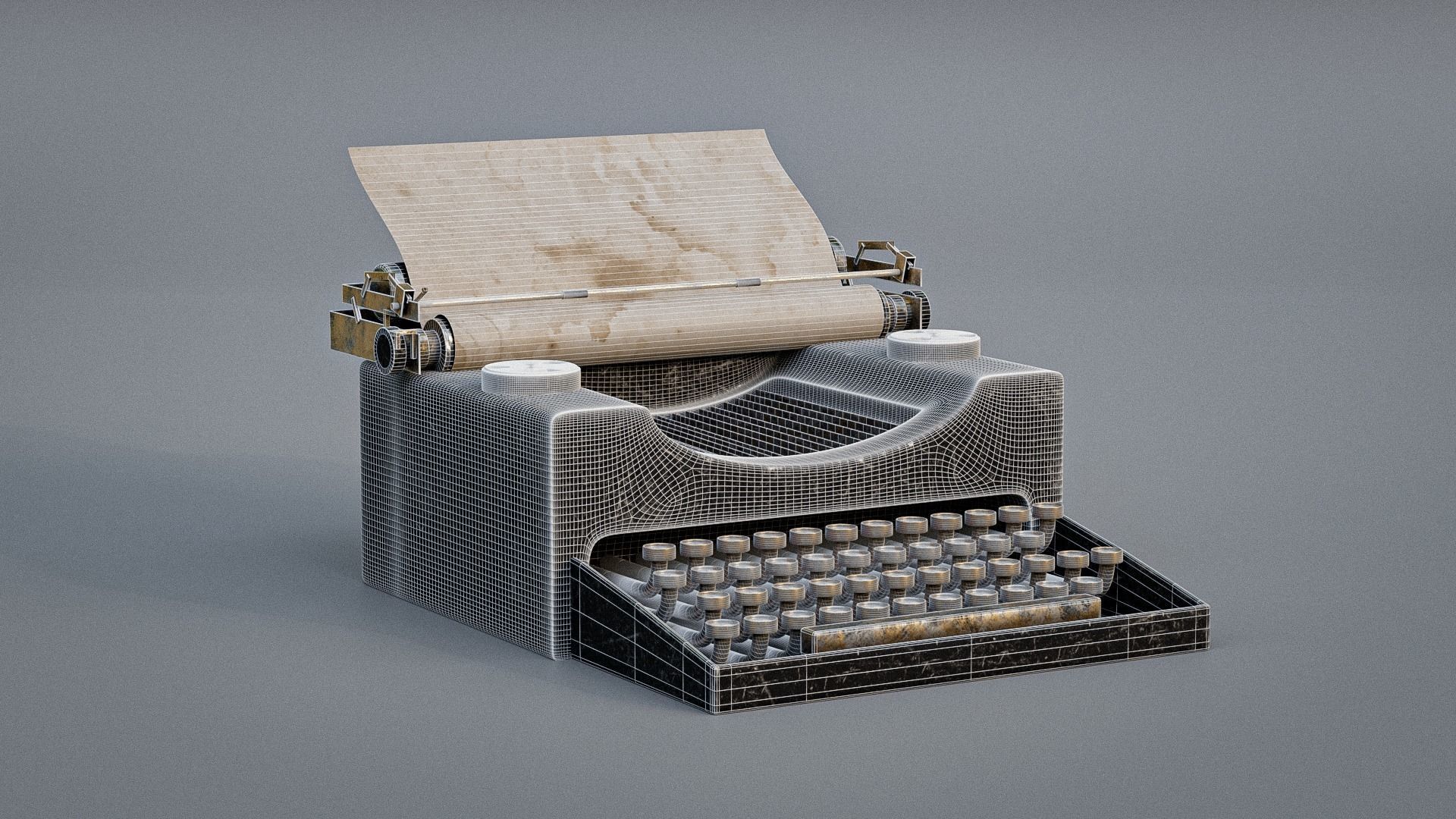 Old fashioned typewriter free 3D model | CGTrader