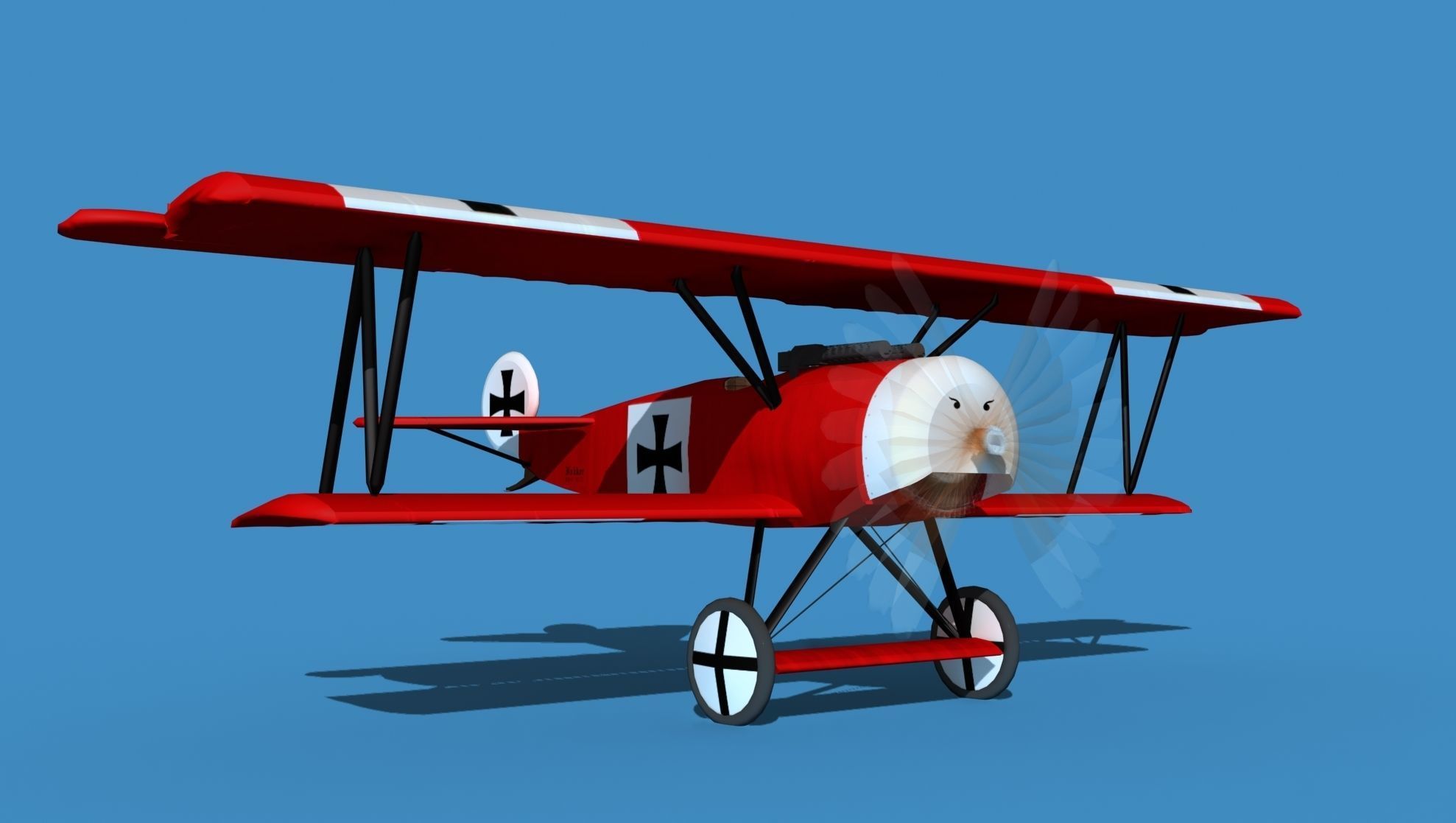 Fokker D-VI V02 3D model animated rigged | CGTrader