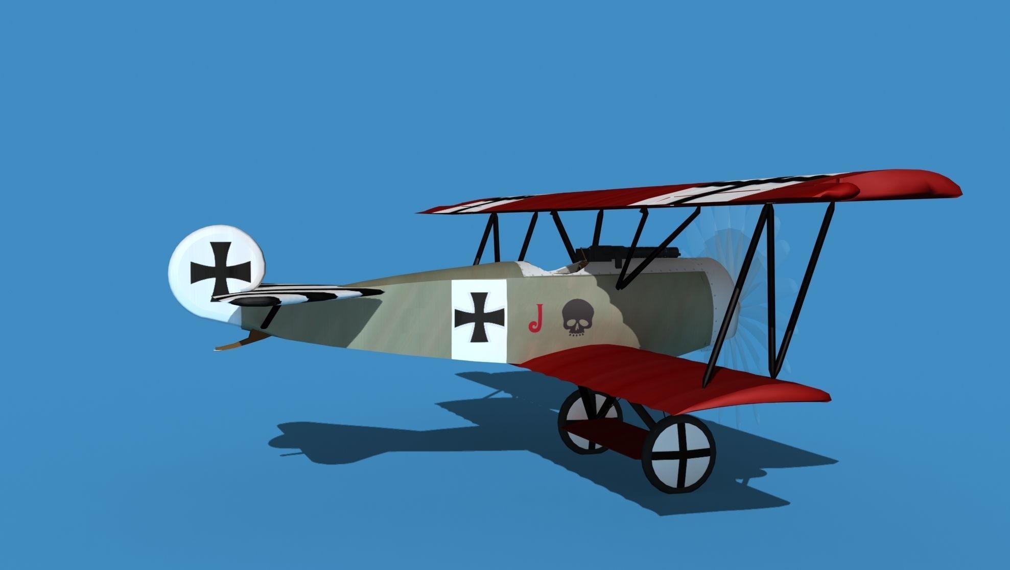 Fokker D-VI V06 3D model animated rigged | CGTrader