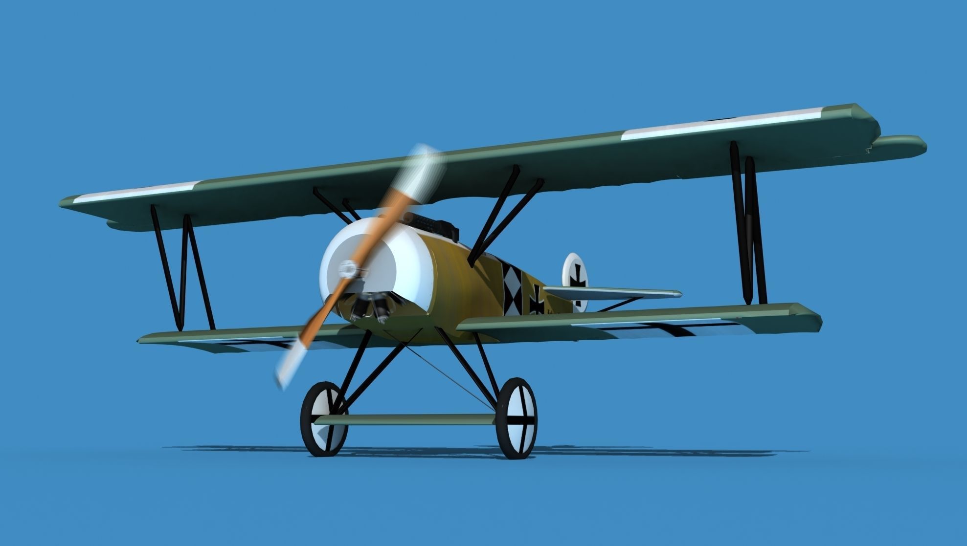 Fokker D-VI V16 3D model animated rigged | CGTrader