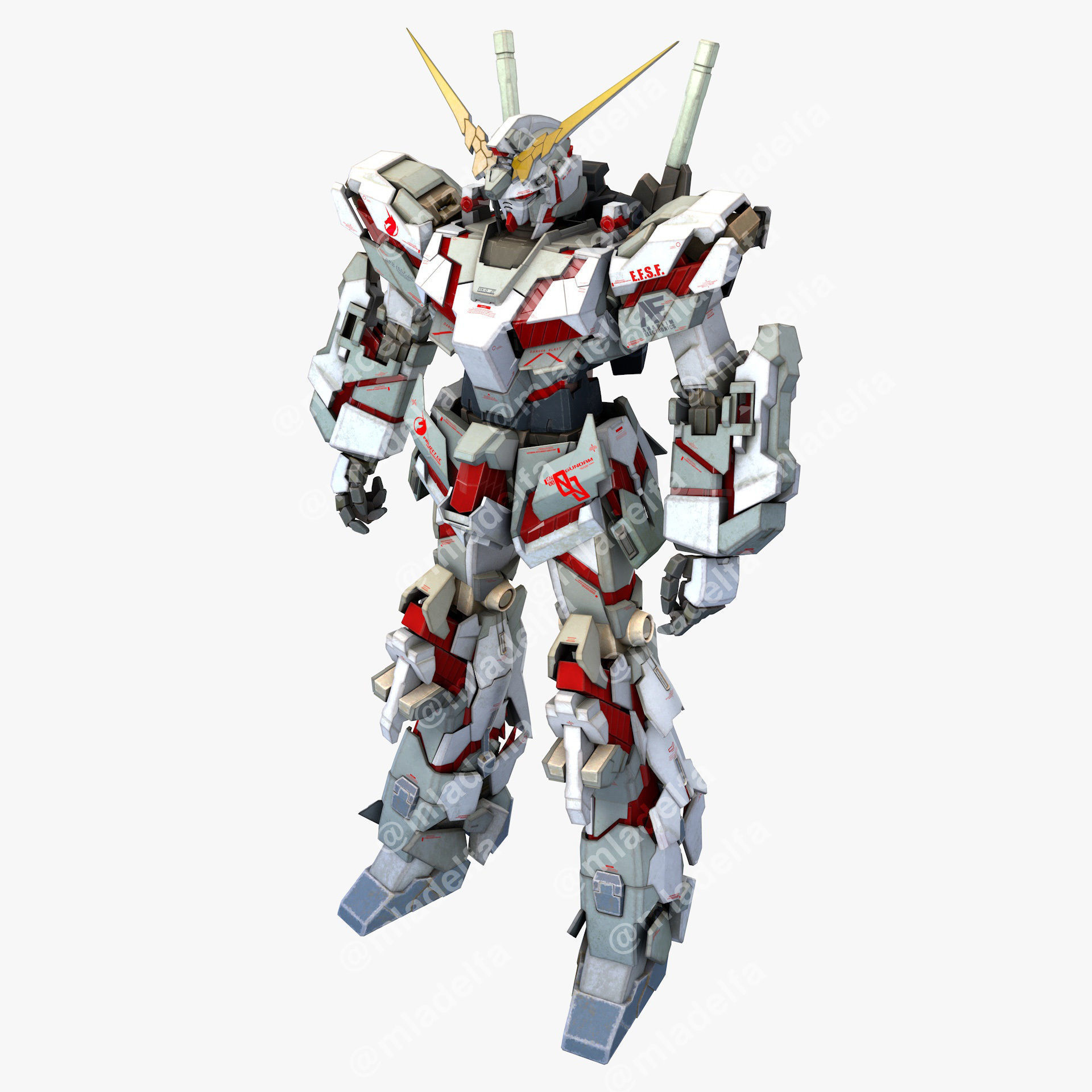 Gundam Unicorn RX-0 Gunpla Mega 3D model | CGTrader