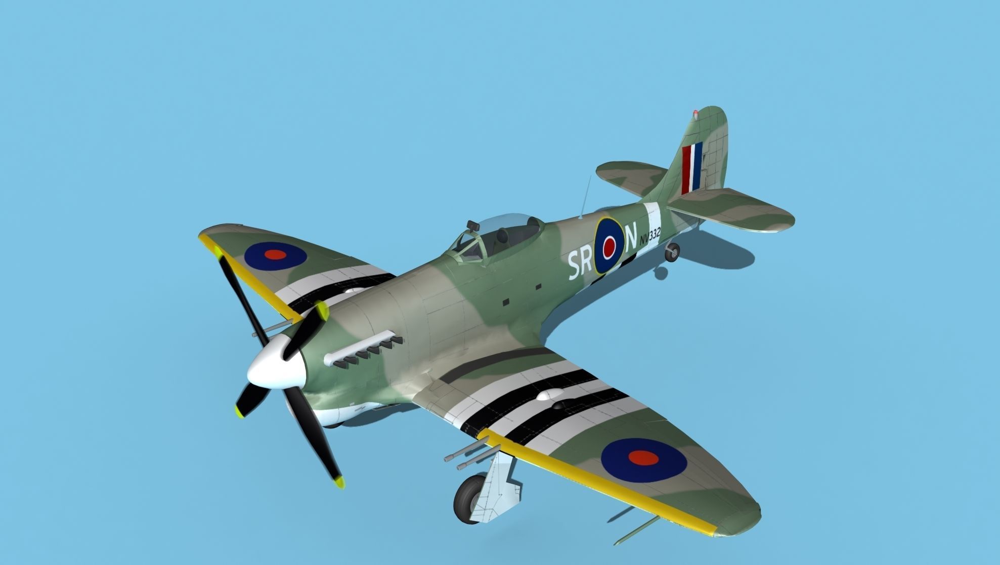 Hawker Hawker Tempest MK1 V09 3D model animated rigged | CGTrader