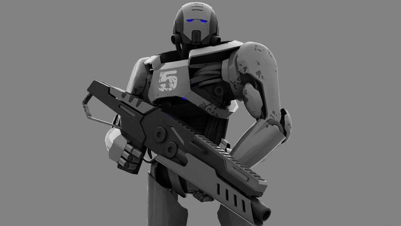 Android Soldier rigged character 3D model rigged | CGTrader