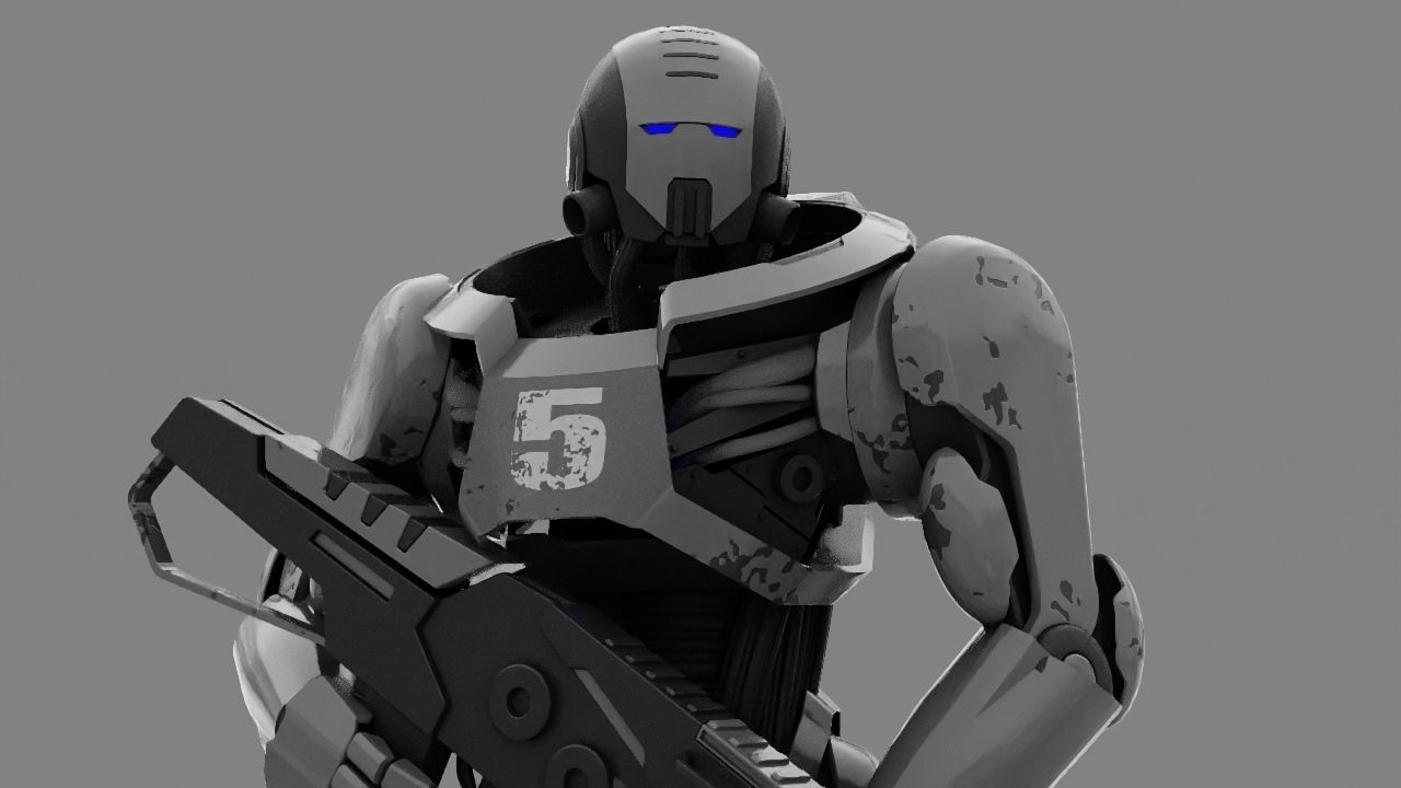 Android Soldier rigged character 3D model rigged | CGTrader