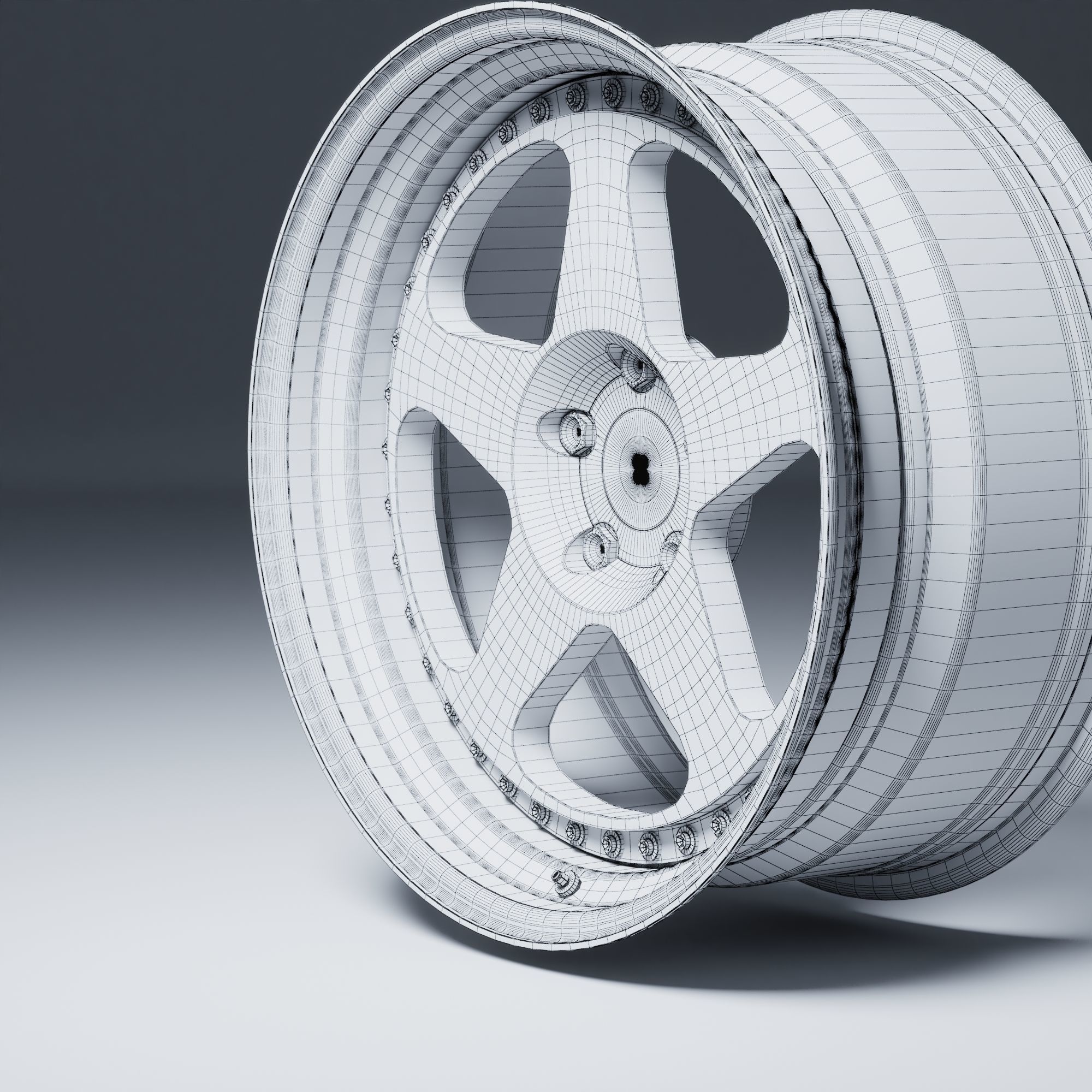 3D model HRE 305 3 Piece Wheels Assembly Pack VR / AR / low-poly | CGTrader