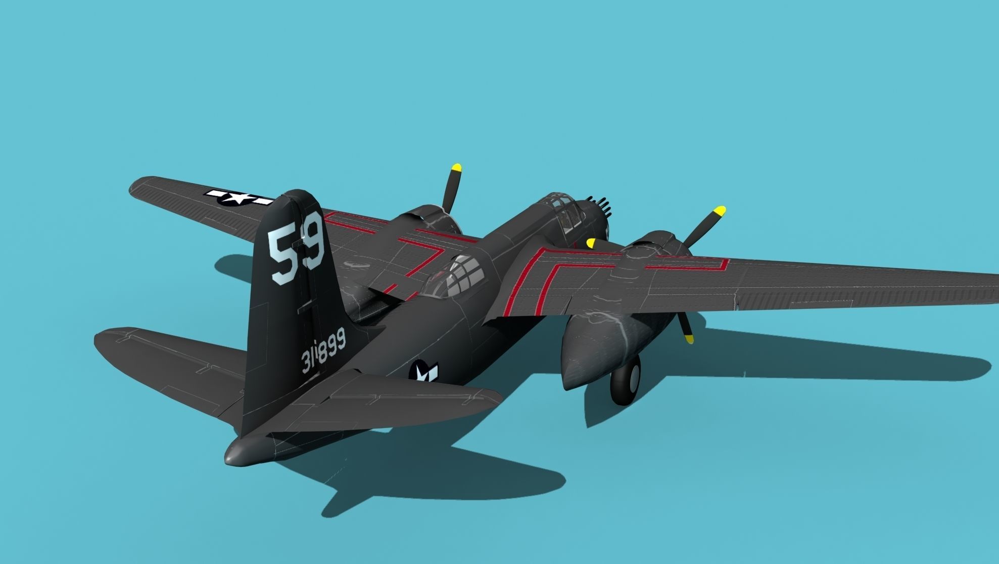 Douglas P70 Night Hawk V02 3D model animated rigged | CGTrader