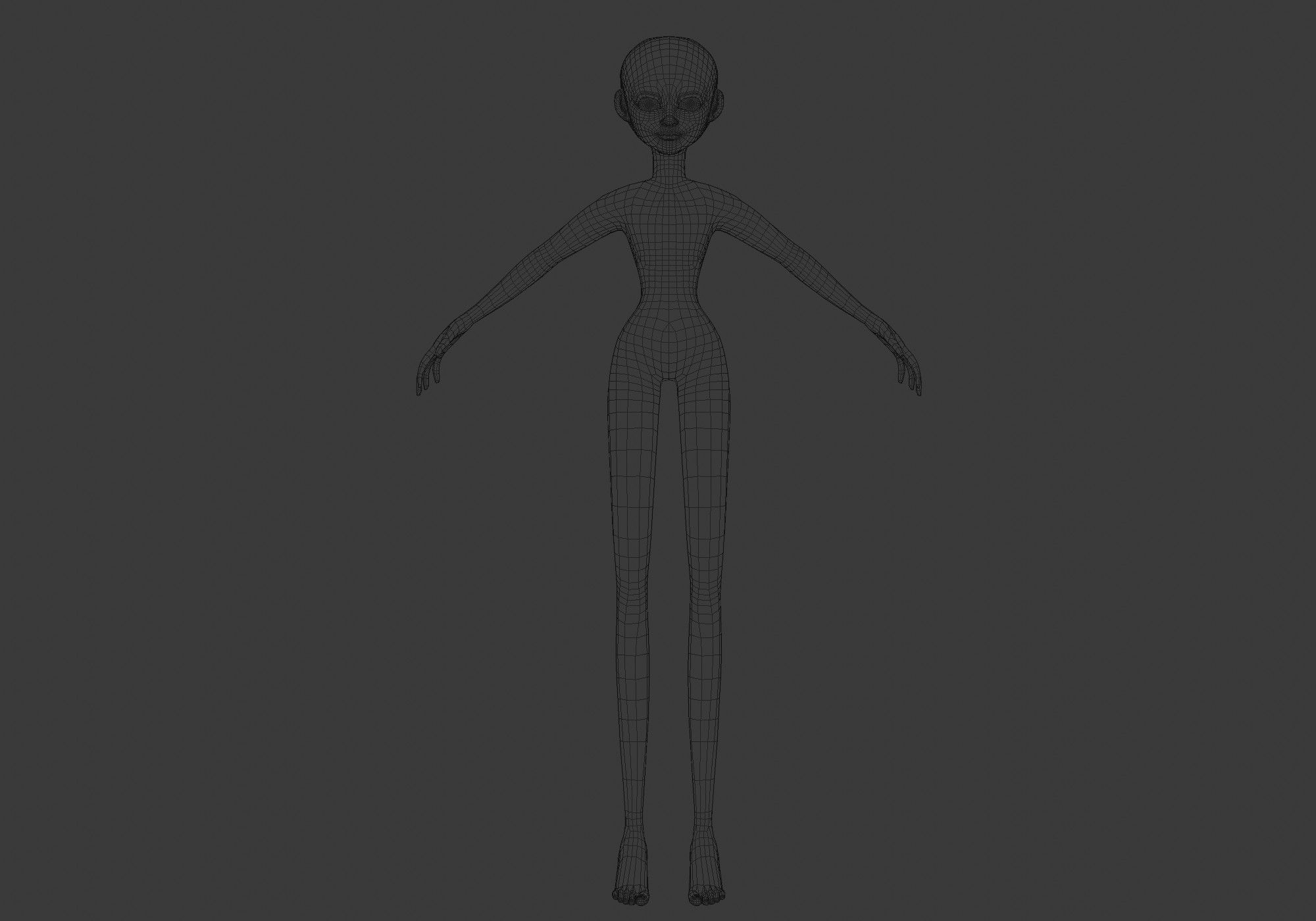 female cartoon body 3D model | CGTrader