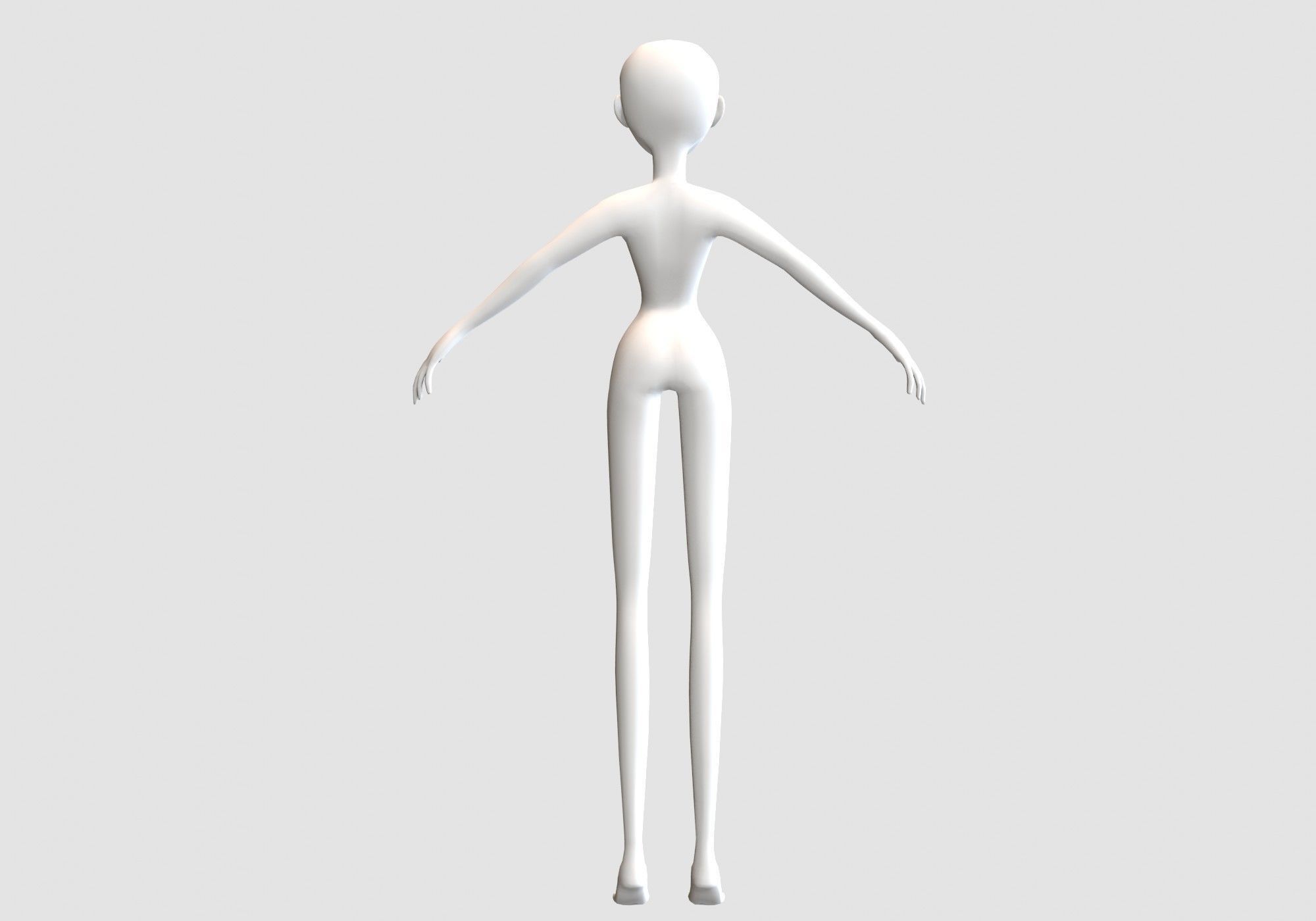 female cartoon body 3D model | CGTrader