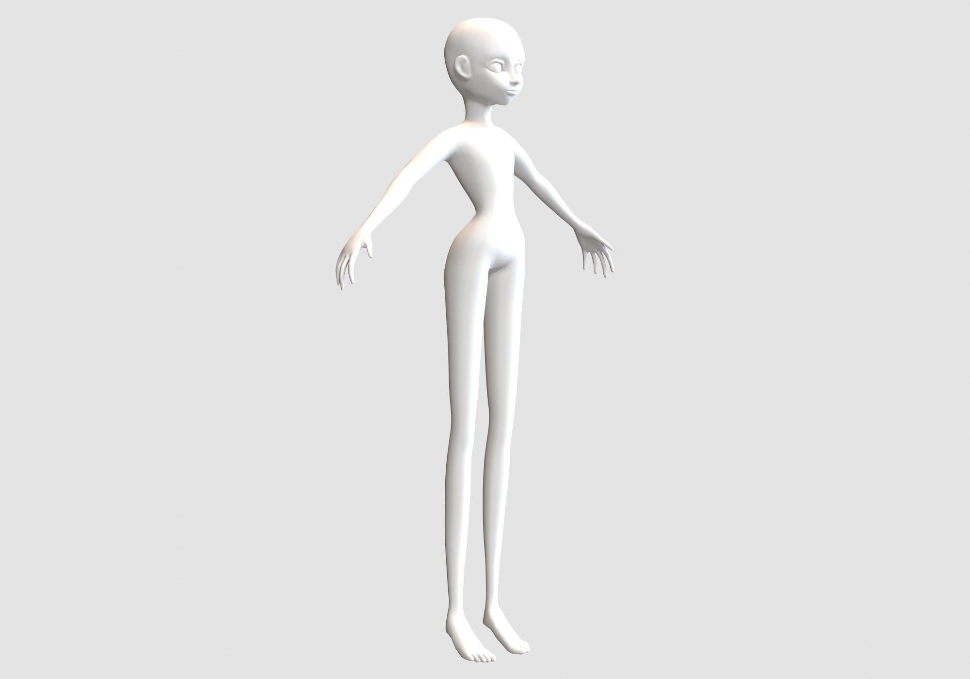female cartoon body 3D model | CGTrader