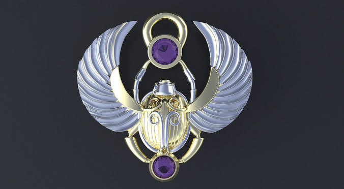 Pendant Scarab 3D print or CNC model 3D model 3D printable | CGTrader