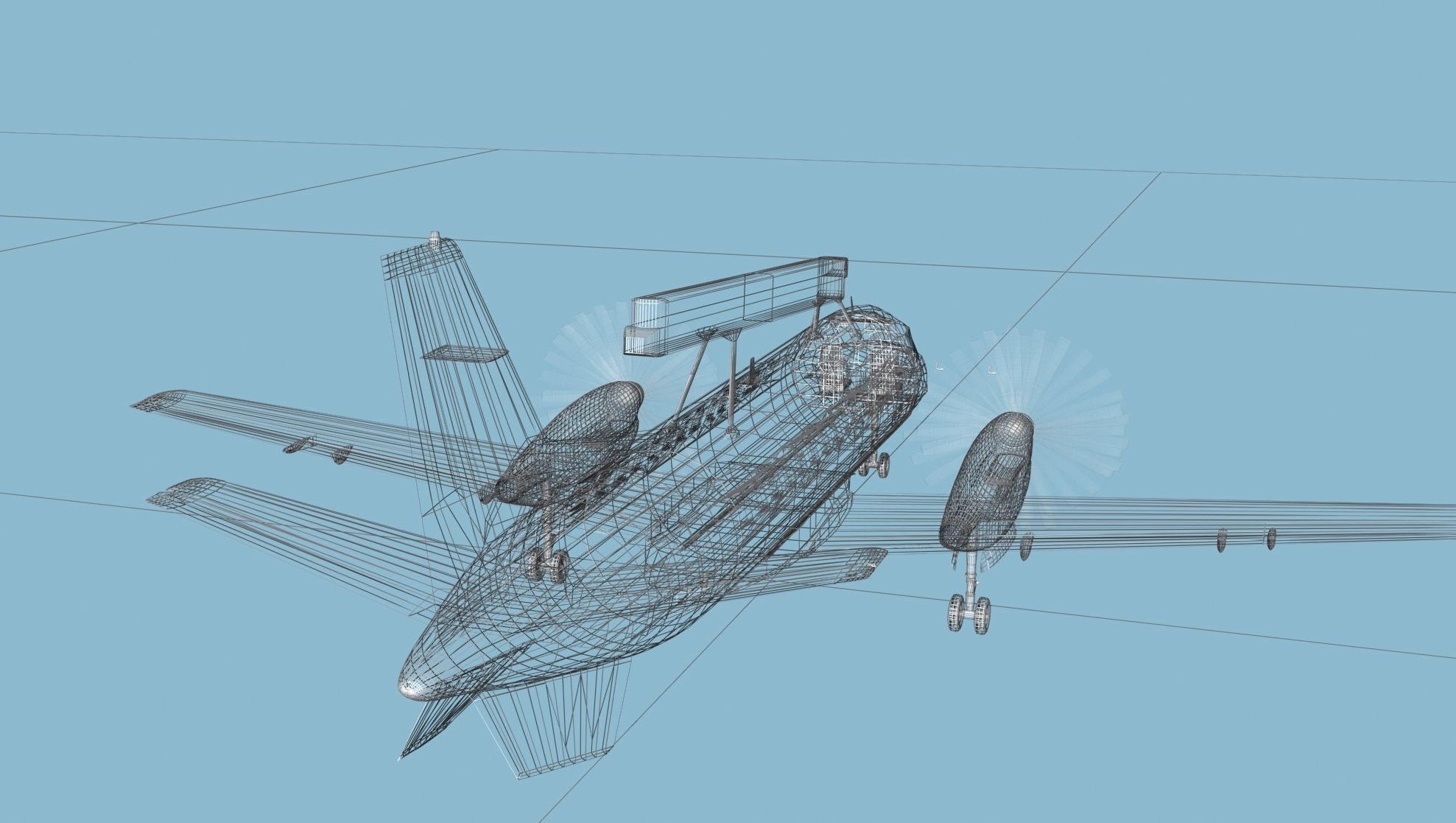 SAAB SF340 AEWAC 3D model animated rigged | CGTrader