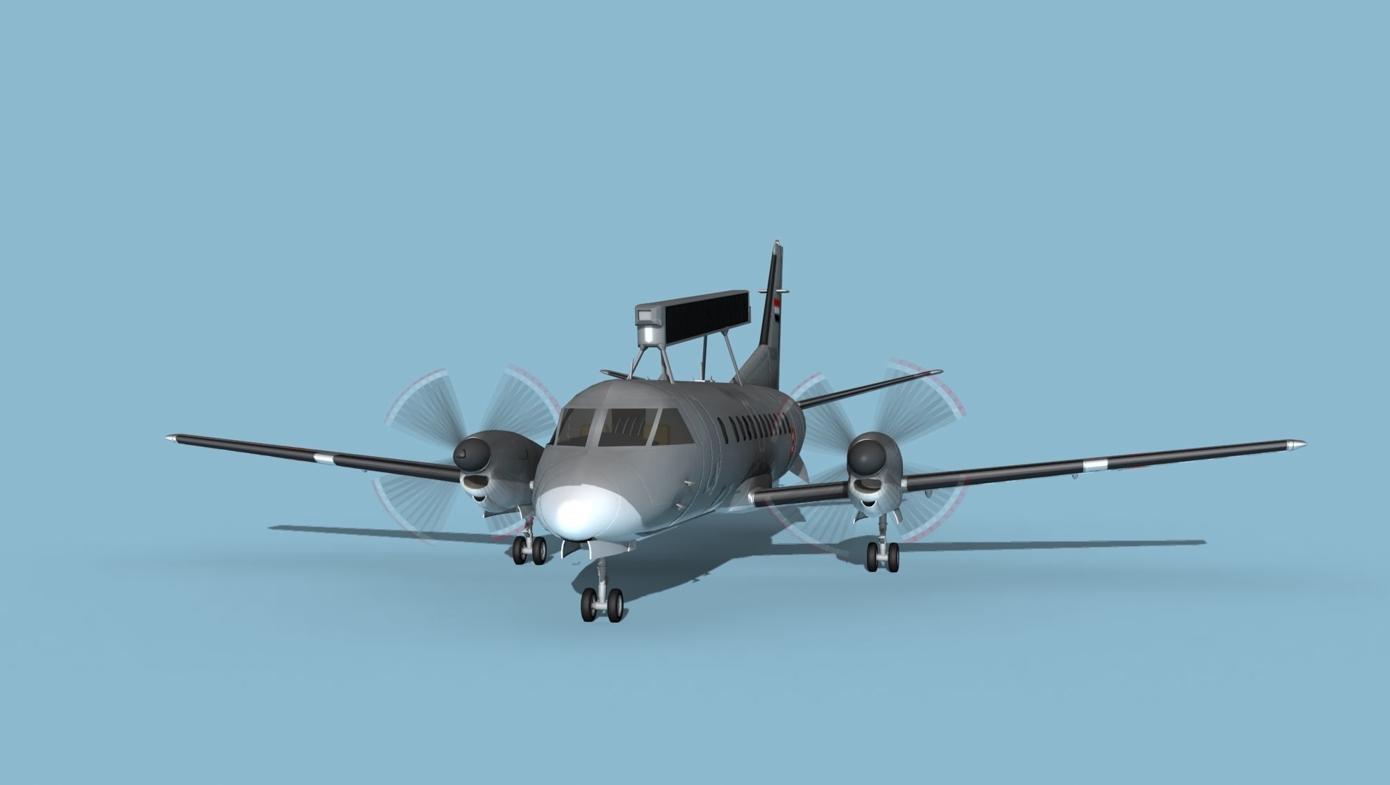 SAAB SF340 AEWAC V06 Yemmen 3D model animated rigged | CGTrader