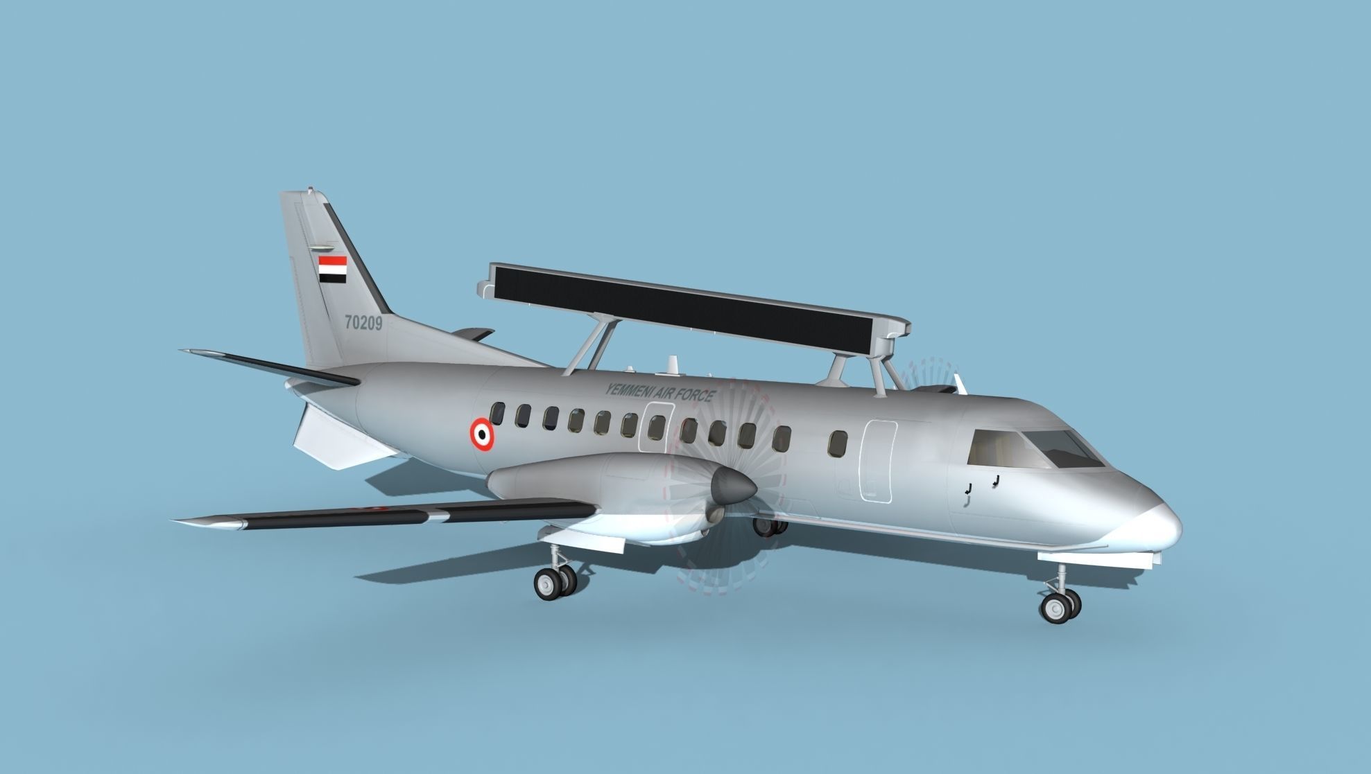 SAAB SF340 AEWAC V06 Yemen 3D model animated rigged | CGTrader