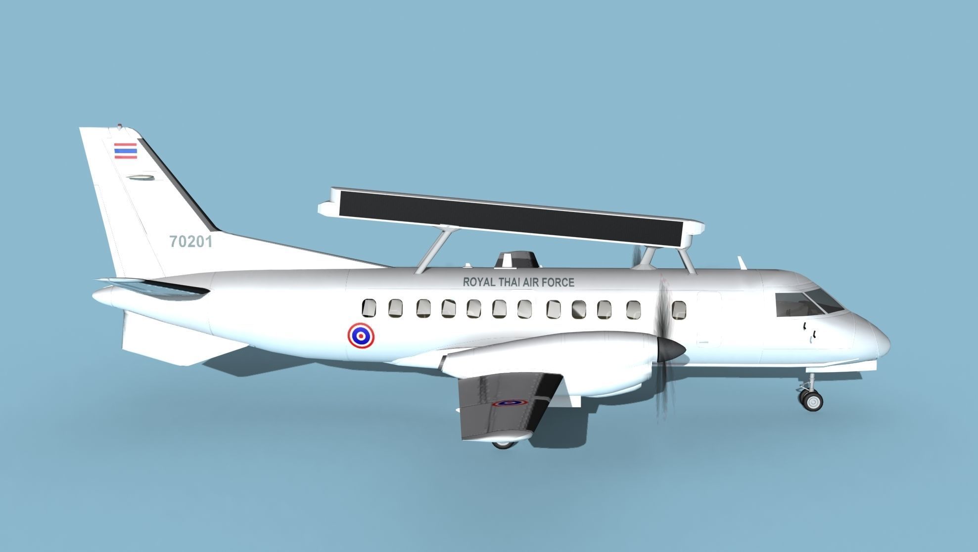 SAAB SF340 AEWAC V07 Royal Thai 3D model animated rigged | CGTrader