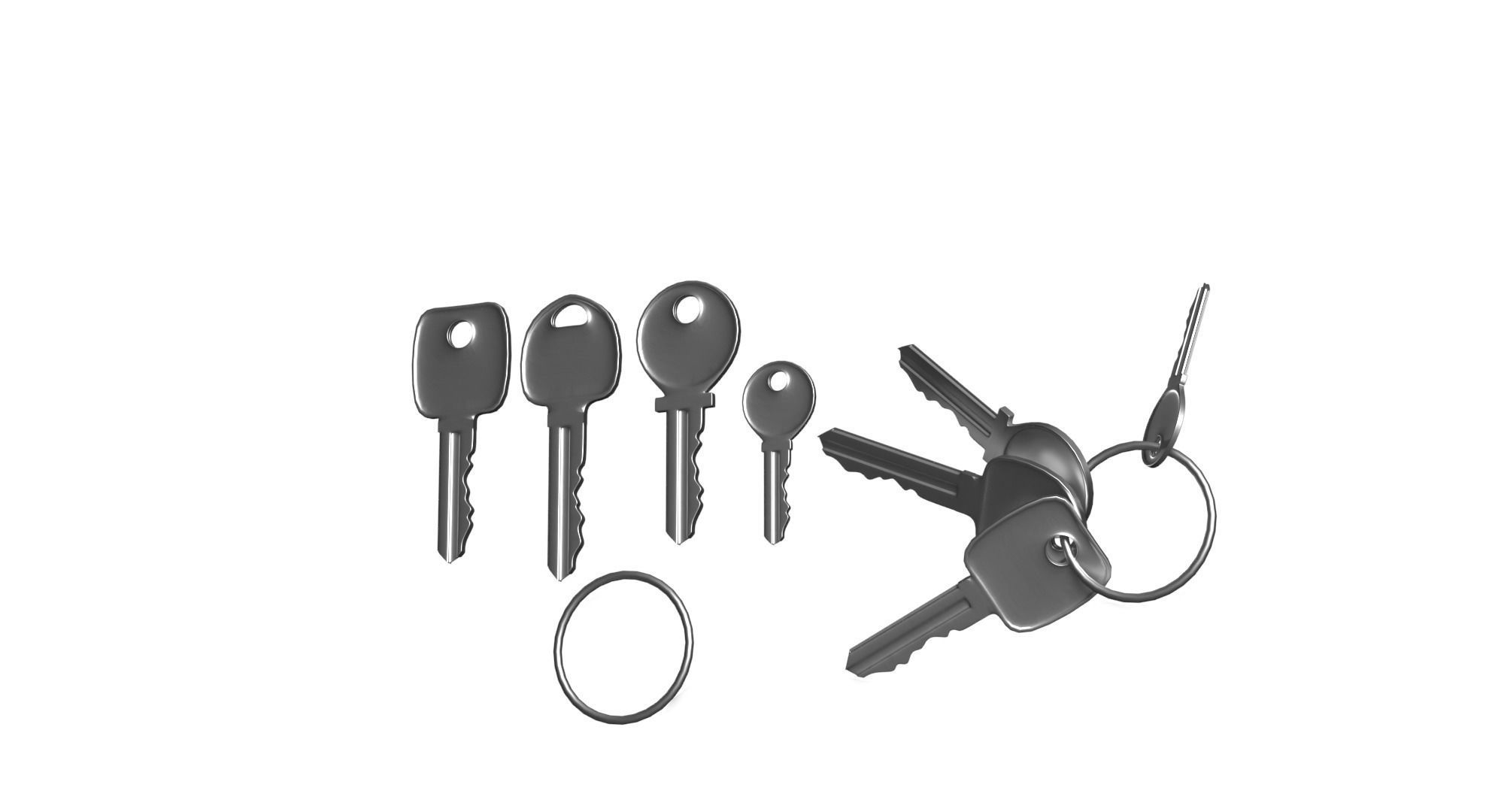 Set Of New Keys 3D model | CGTrader