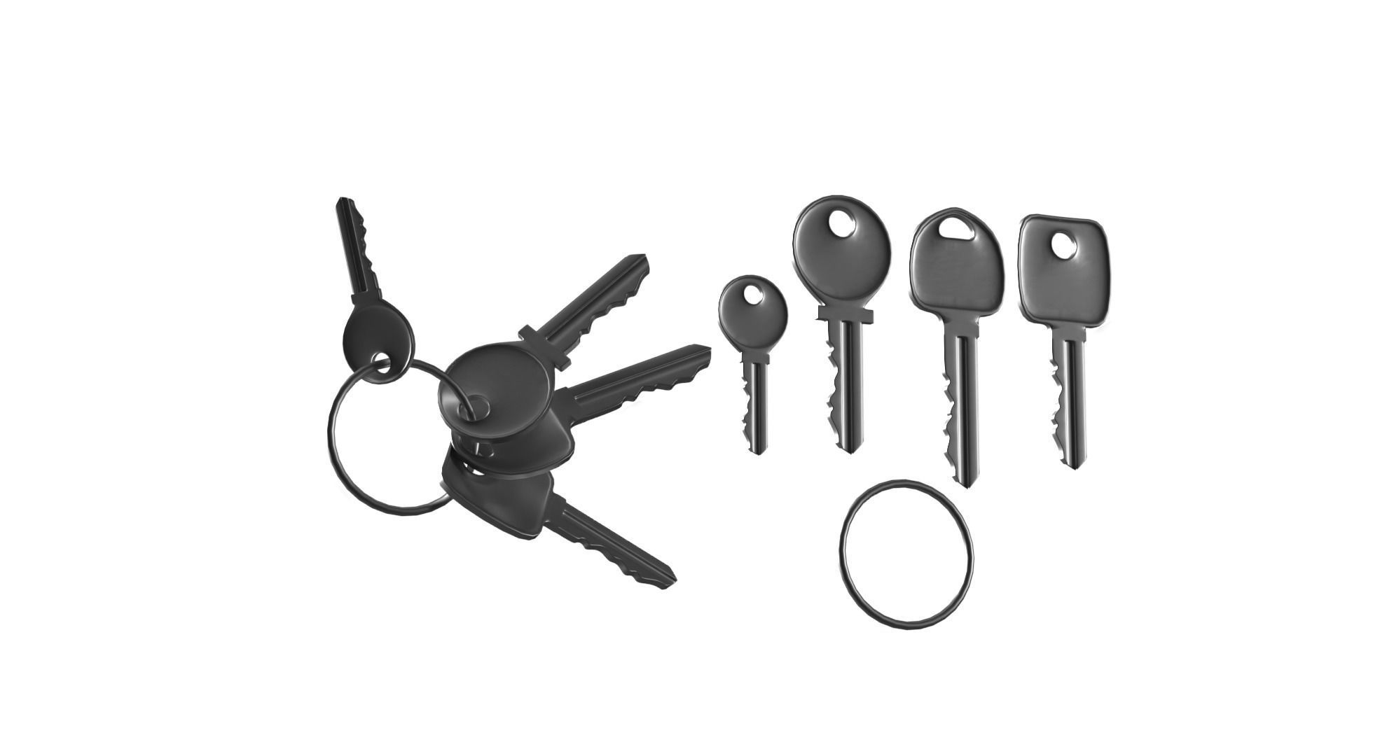 Set Of New Keys 3D model | CGTrader