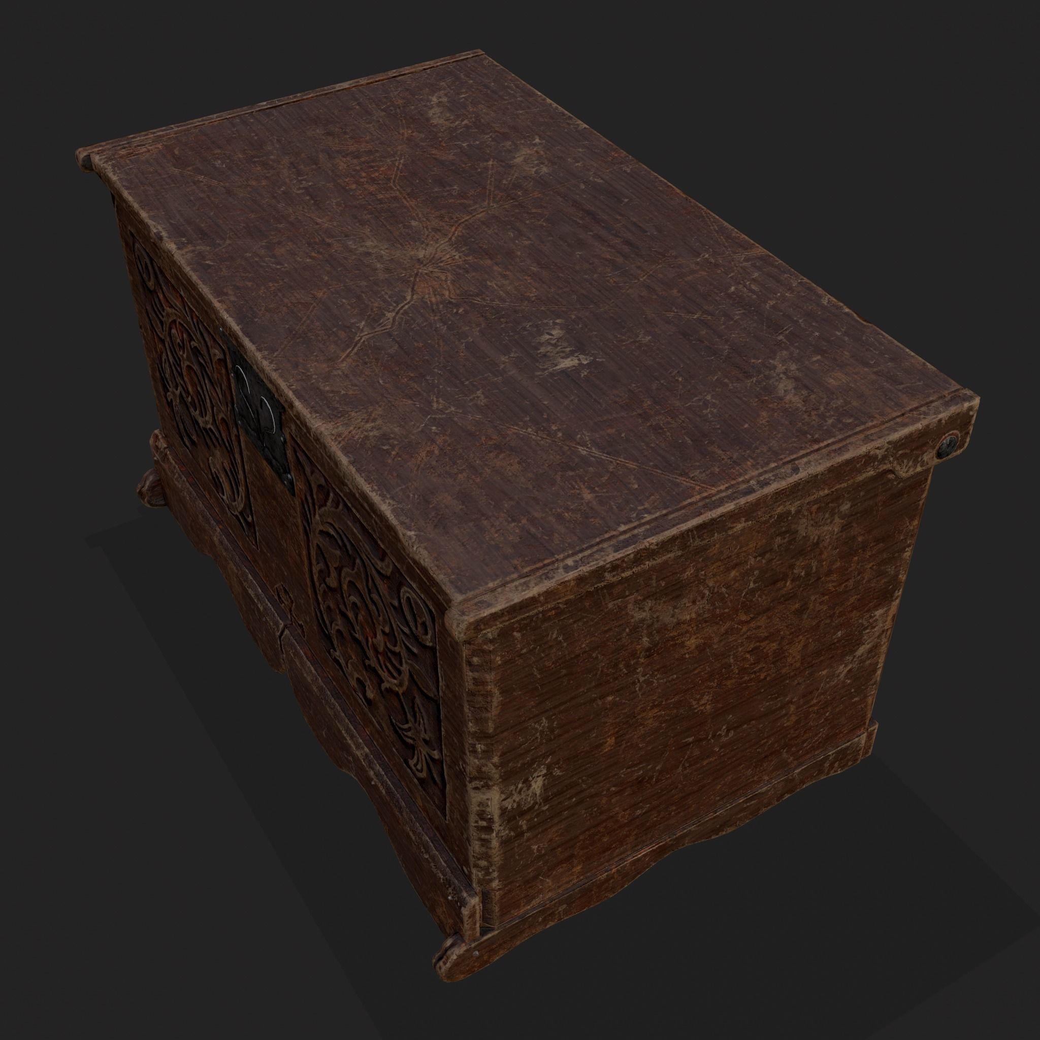 3D model Small Rustic Medieval Wooden Chest VR / AR / low-poly | CGTrader