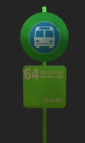 Bus Stop Sign free 3D model | CGTrader