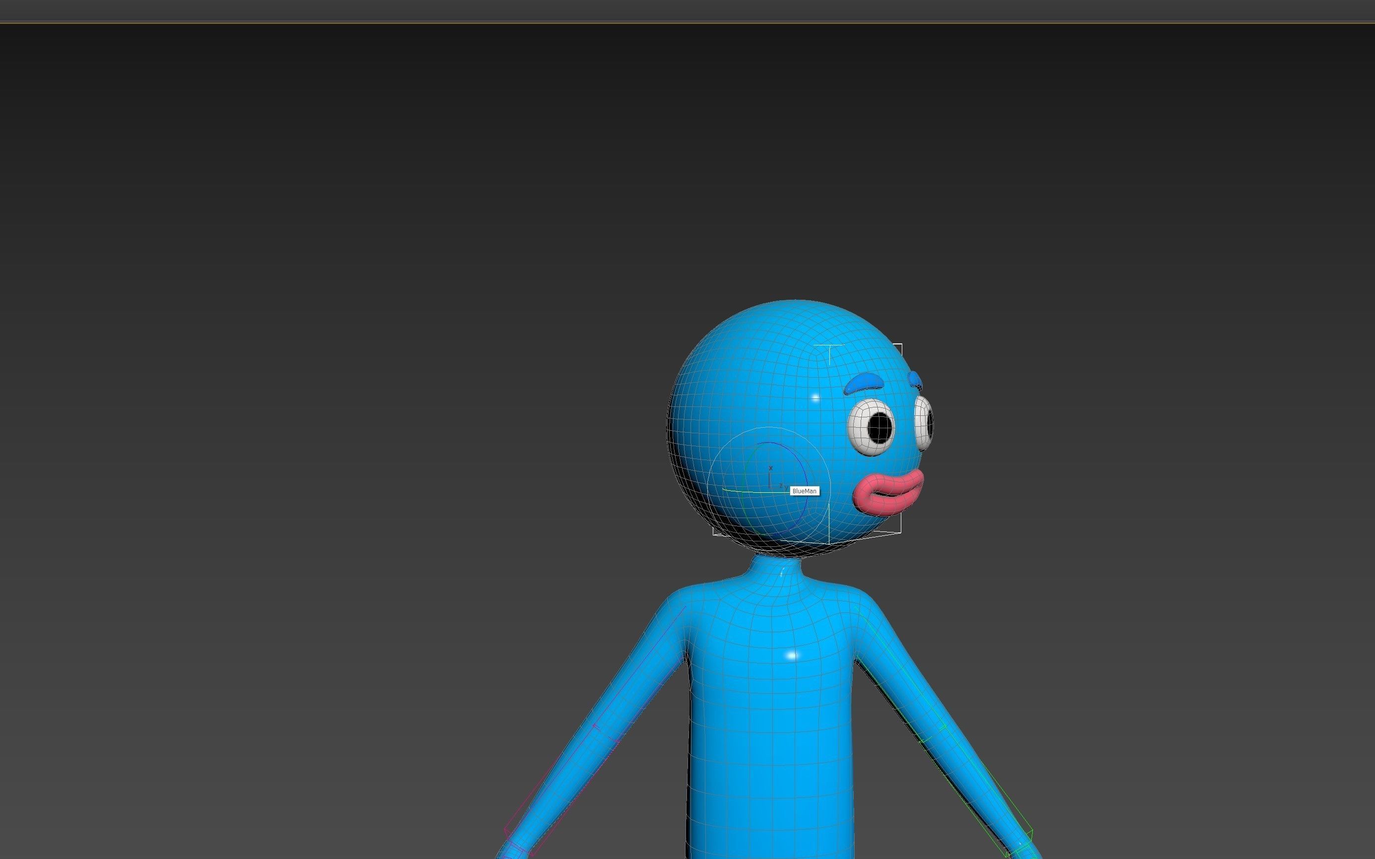 Character183 Rigged Blue Man 3D model rigged | CGTrader