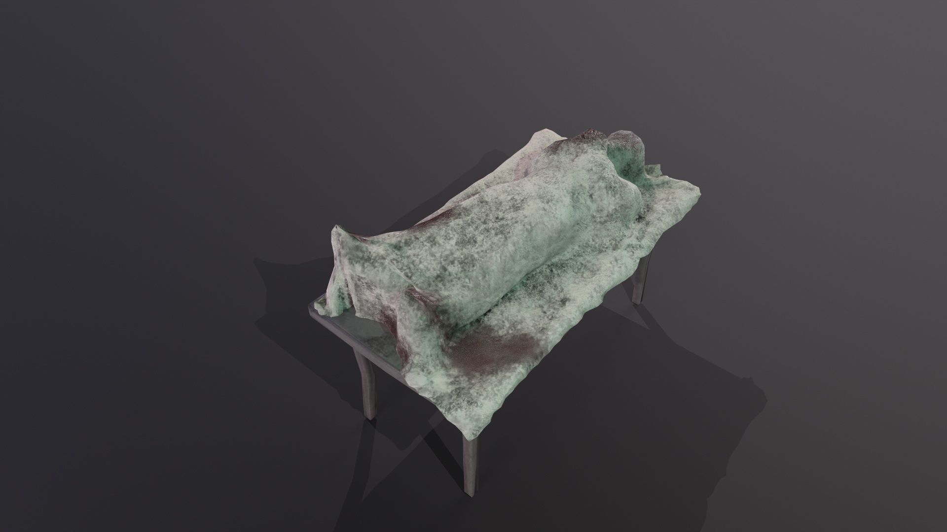 3D model Dead body covered by blanket on an autopsy table PBR VR / AR ...