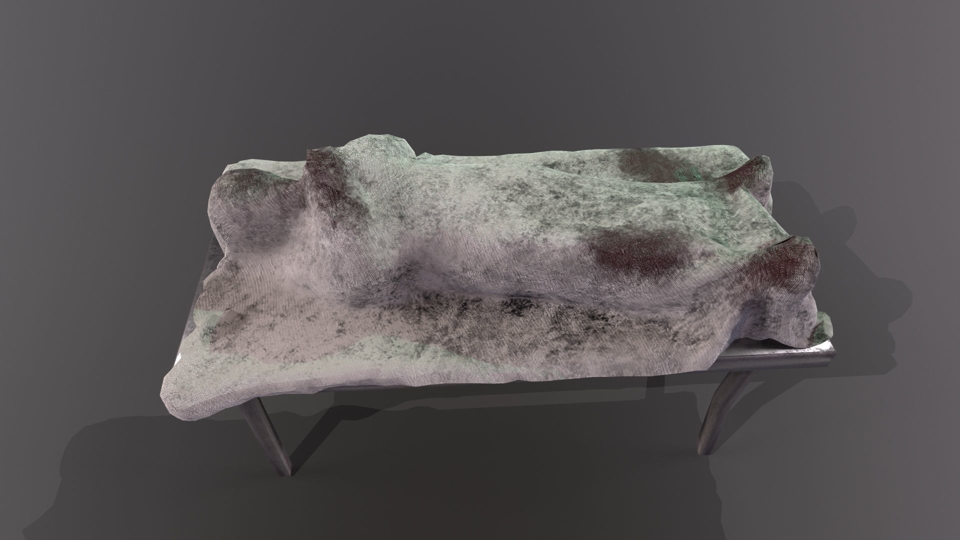 3D model Dead body covered by blanket on an autopsy table PBR VR / AR ...