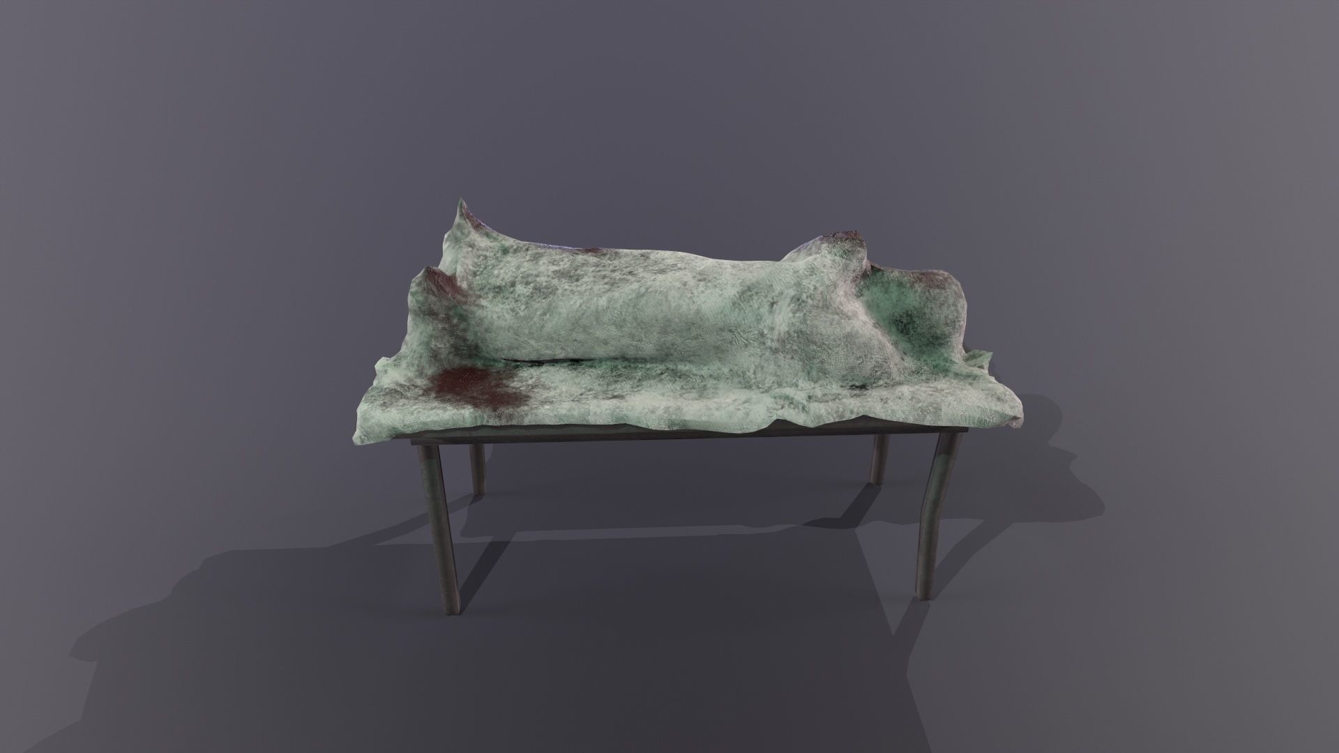 3D model Dead body covered by blanket on an autopsy table PBR VR / AR ...