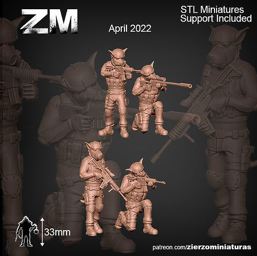 Swat Team 3D model 3D printable | CGTrader