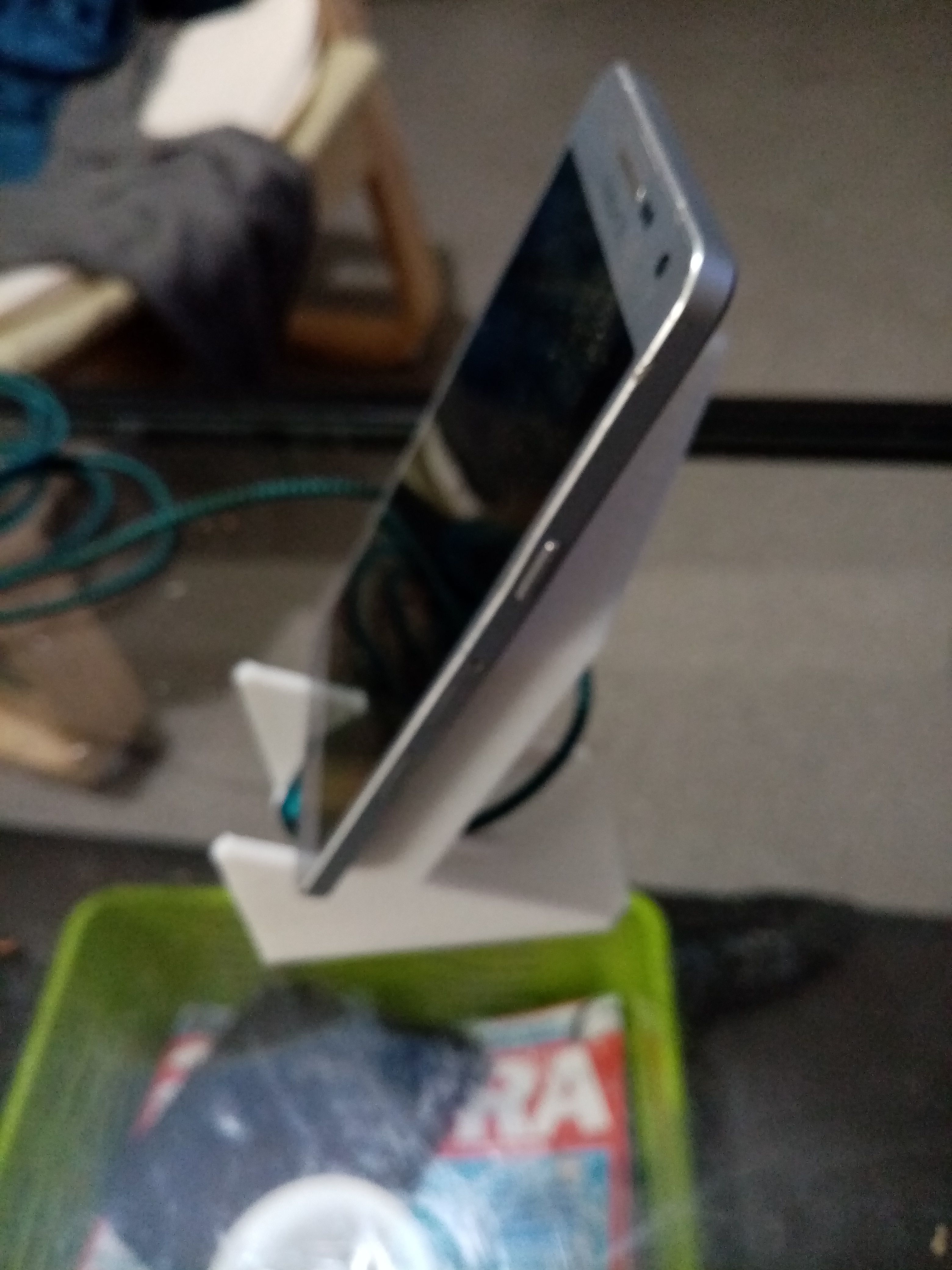 Phone holder with cable holder easy print 3D model 3D printable | CGTrader