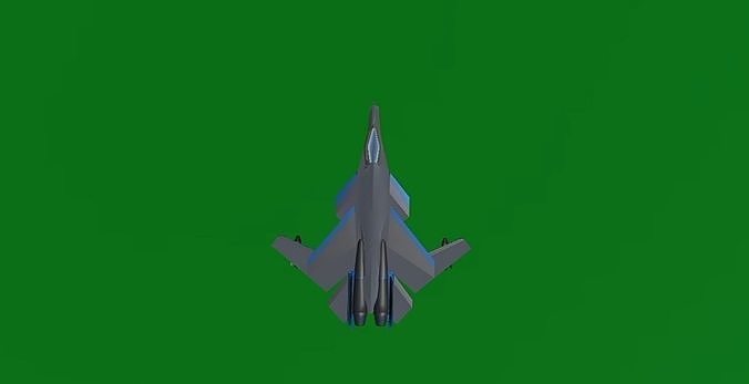 3D model Zet 3d model lowpoly fighter jet flying in space VR / AR / low ...