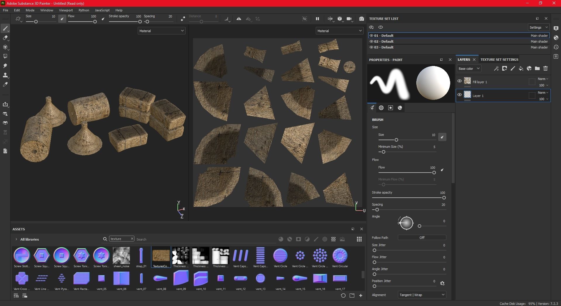 3D model Straw low poly set of cork blocks VR / AR / low-poly | CGTrader
