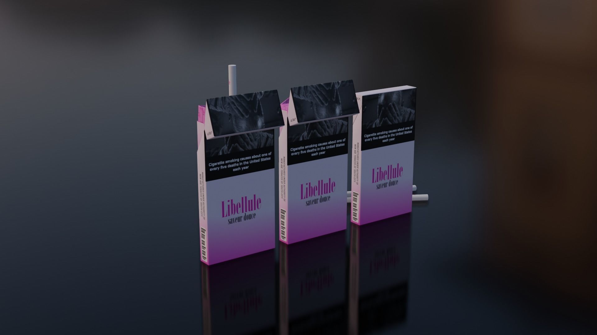 slim cigarette pack 3D model | CGTrader