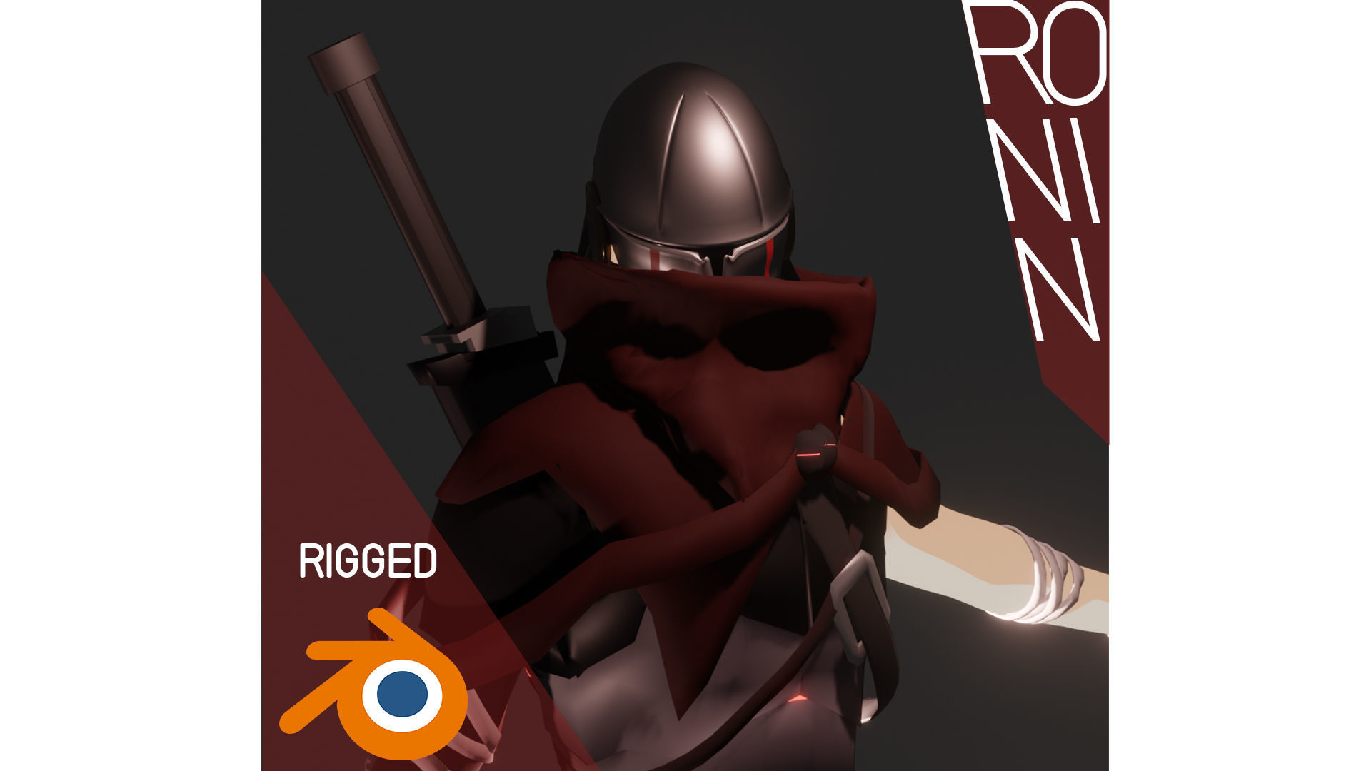 Cyberpunk Ninja Character - Low-poly 3D Model free VR / AR / low-poly ...