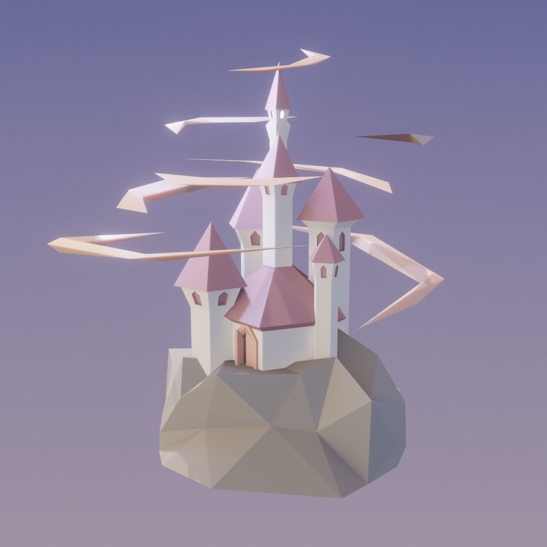 3D model Low Poly Castle VR / AR / low-poly | CGTrader