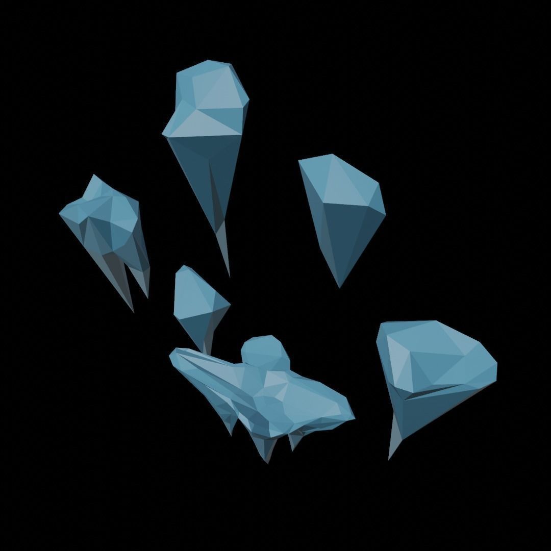 3D model Low Poly Icicles VR / AR / low-poly | CGTrader